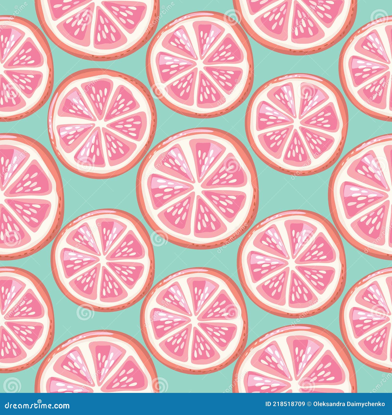 Citrus Grapefruit Seamless Pattern Background. Summer Modern Print ...
