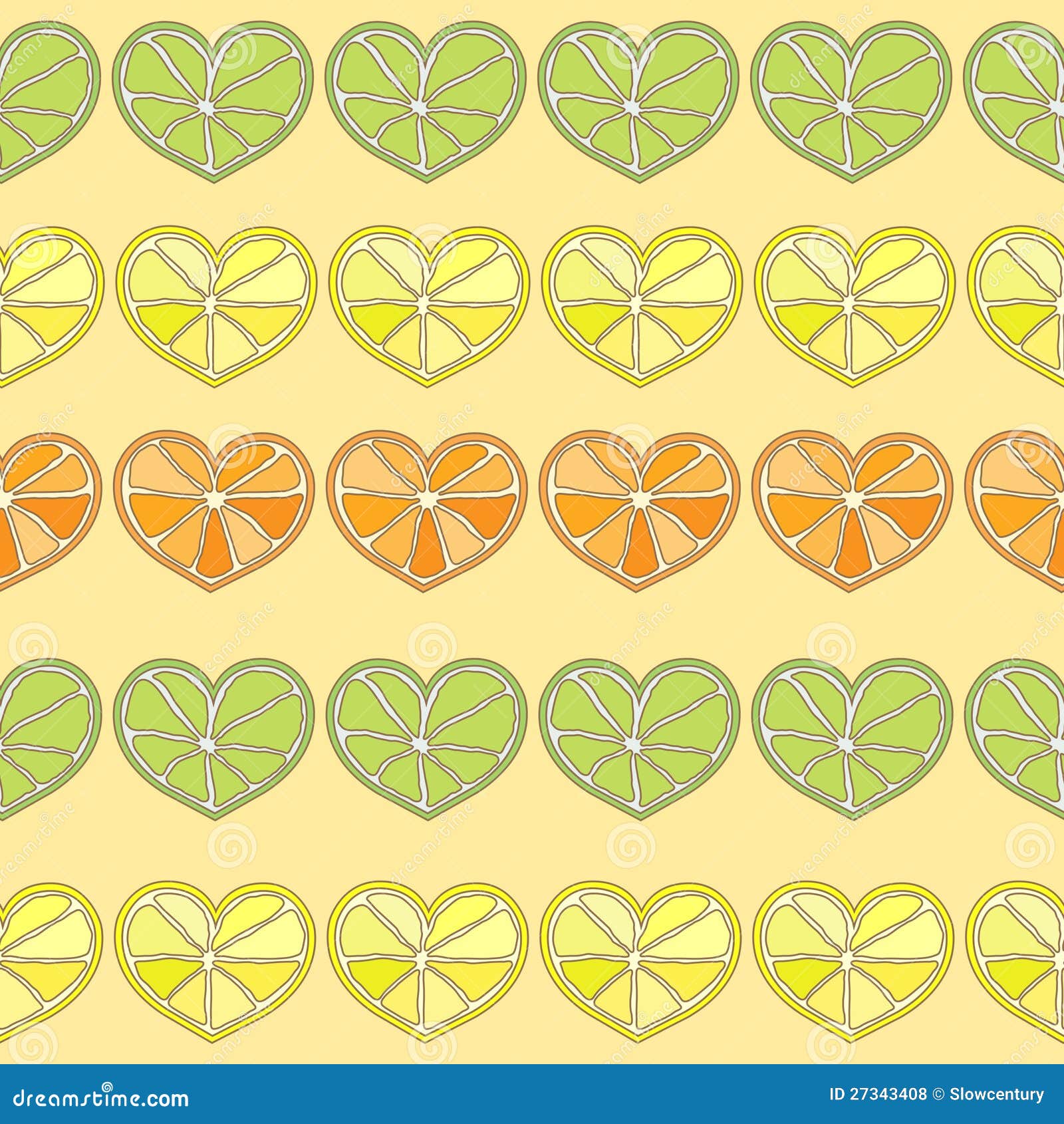 Citrus Hearts Seamless Pattern Stock Vector - Illustration of ...