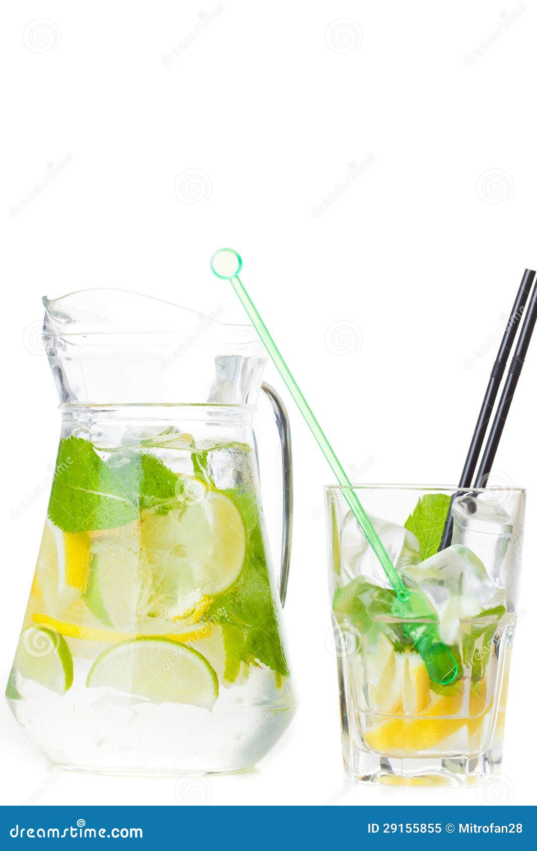 Citrus Lemonade in Pitcher and Glass Stock Image - Image of eating ...