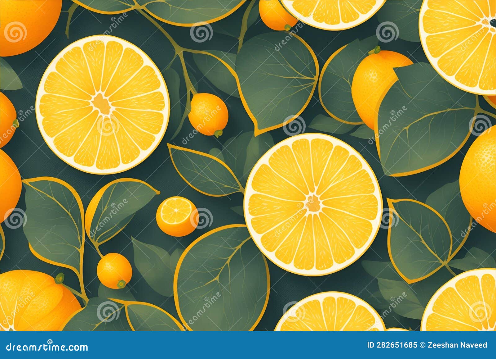 Citrus pattern. stock illustration. Illustration of white - 282651685