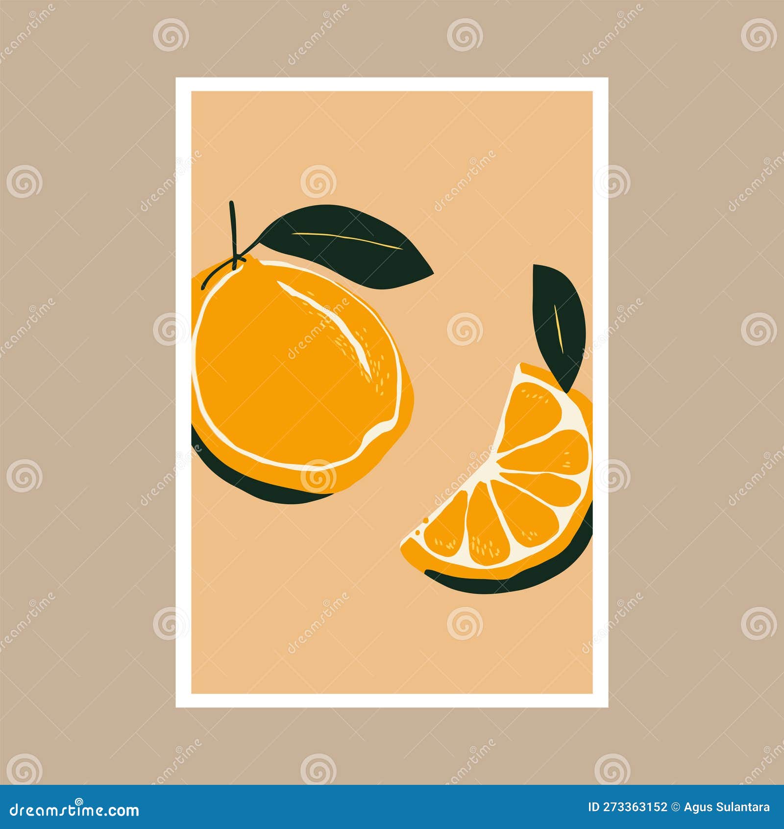 Citrus Poster. Vector Illustration with Orange Stock Illustration ...