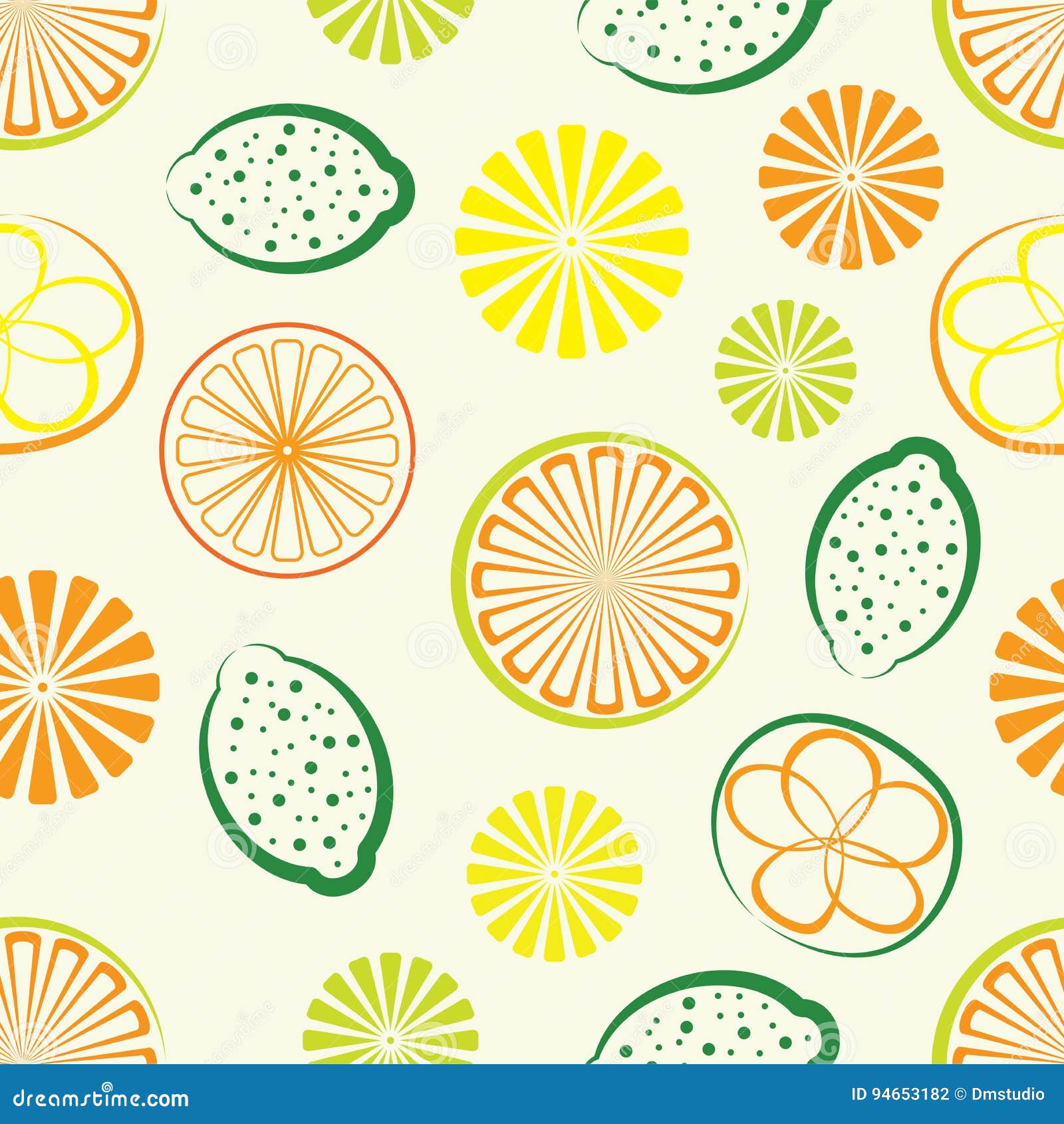 Citrus Seamless Background. Vector Stock Vector - Illustration of food ...
