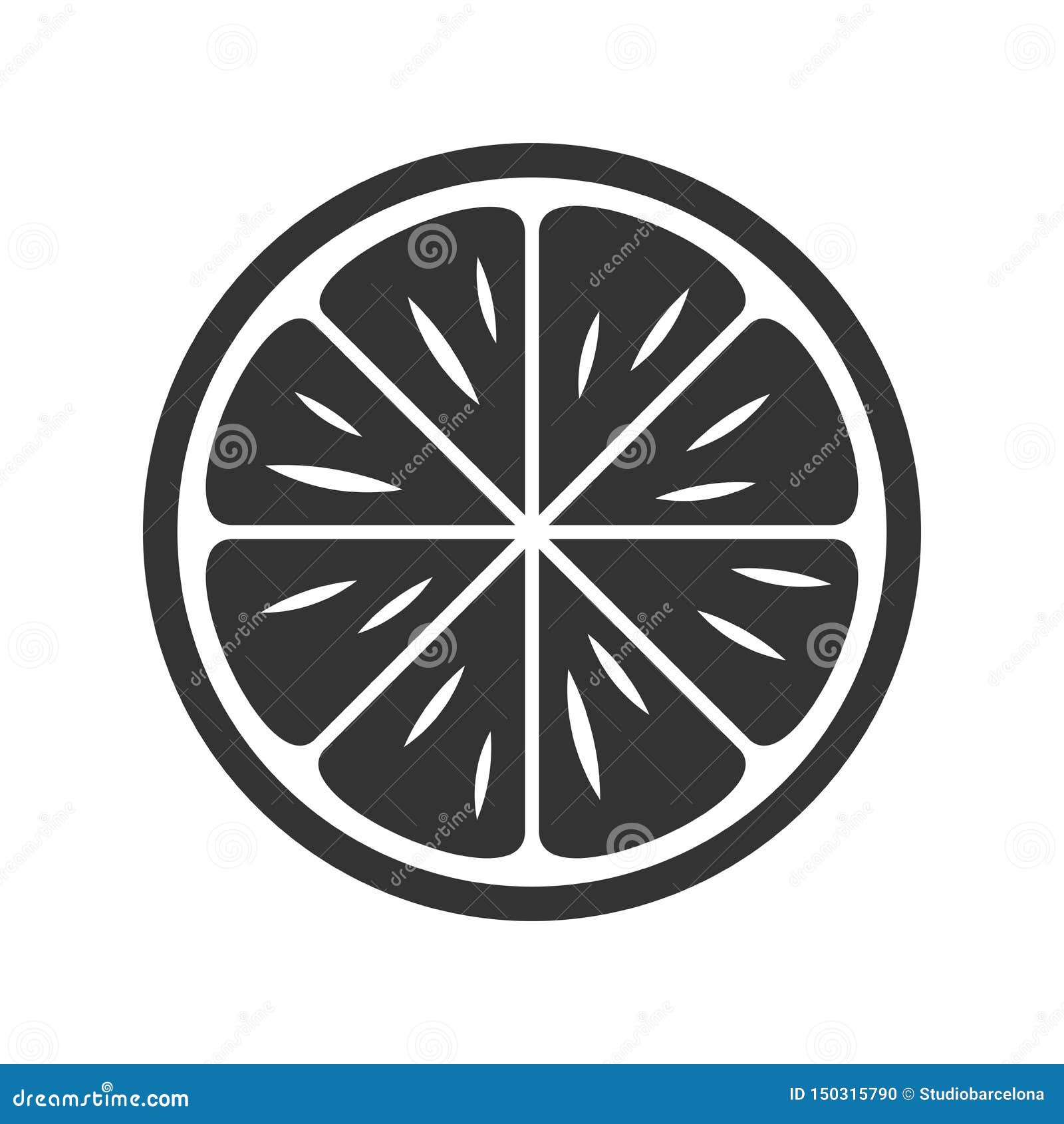 Citrus slice icon stock vector. Illustration of grapefruit - 150315790