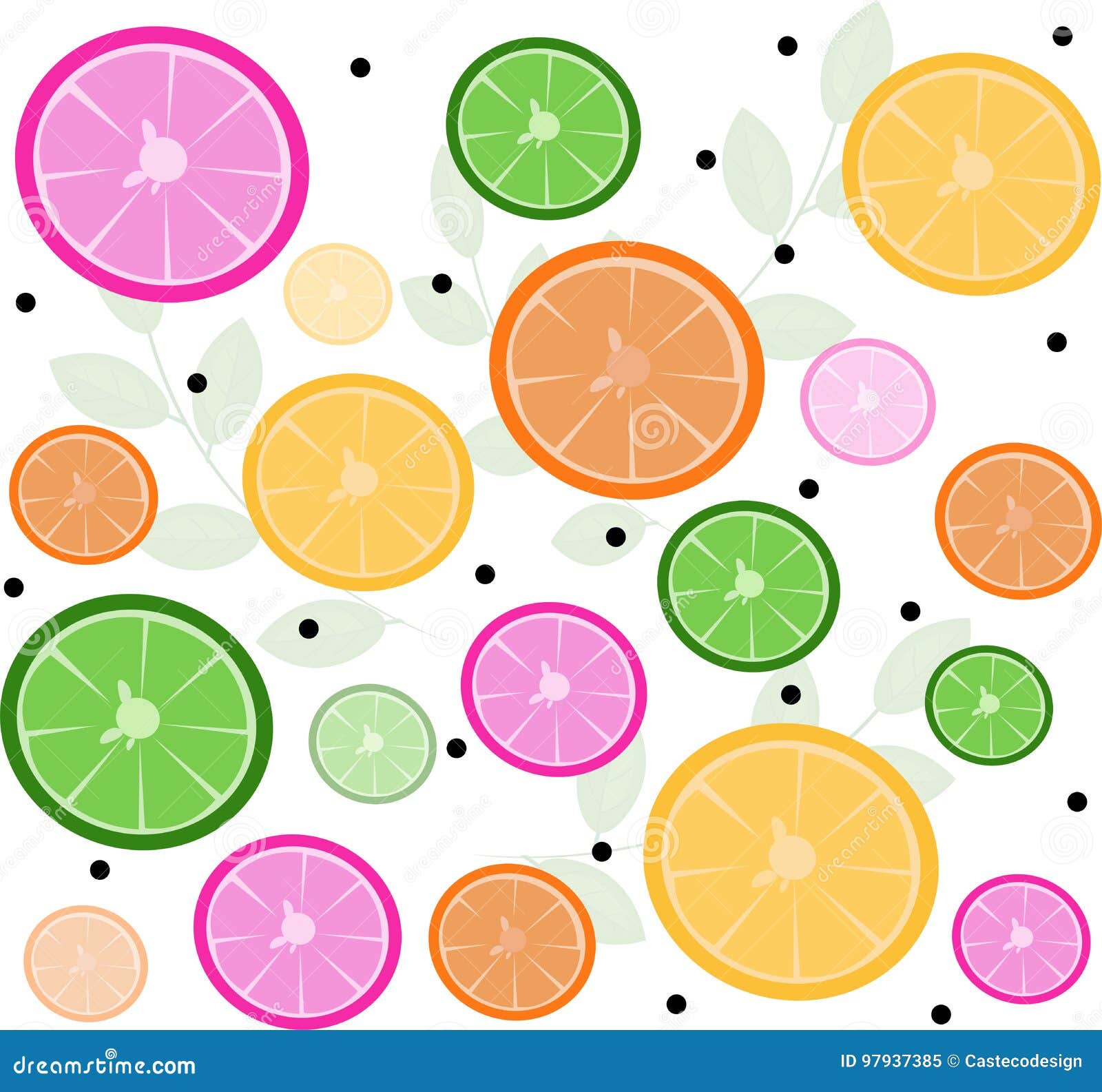Citrus Slices Pattern Vector. Summer Exotic Background Stock Vector ...