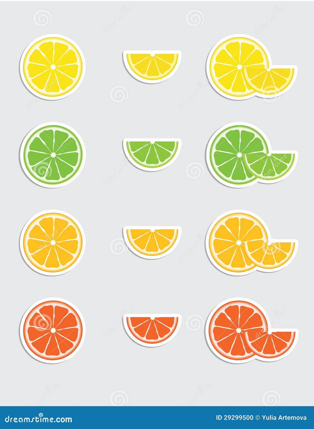 Citrus sticker collection stock vector. Illustration of healthy - 29299500
