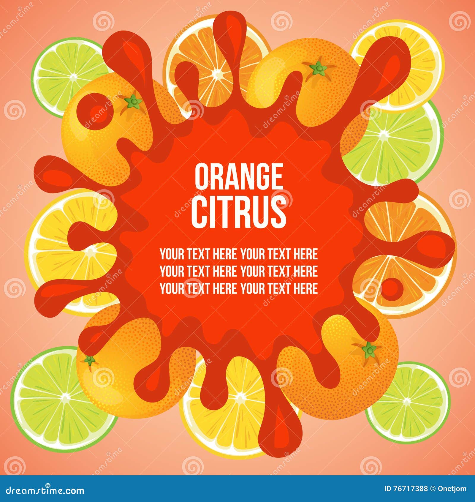 Citrus template stock vector. Illustration of lime, freshness - 76717388