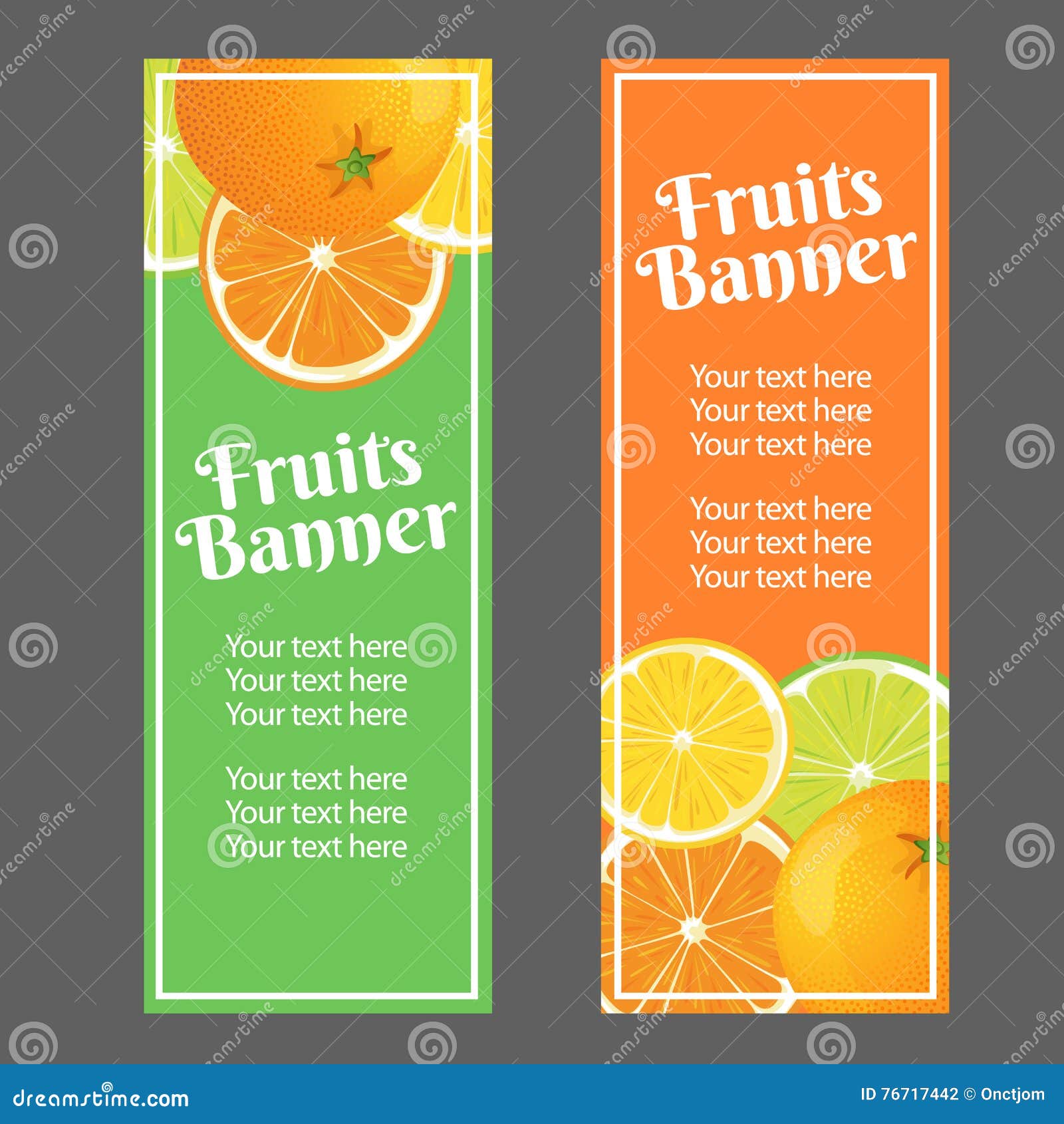 Citrus vertical banner stock vector. Illustration of ingredient - 76717442