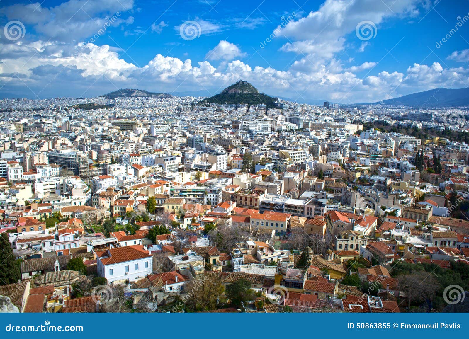Città di Atene immagine stock. Immagine di colline, grecia - 50863855