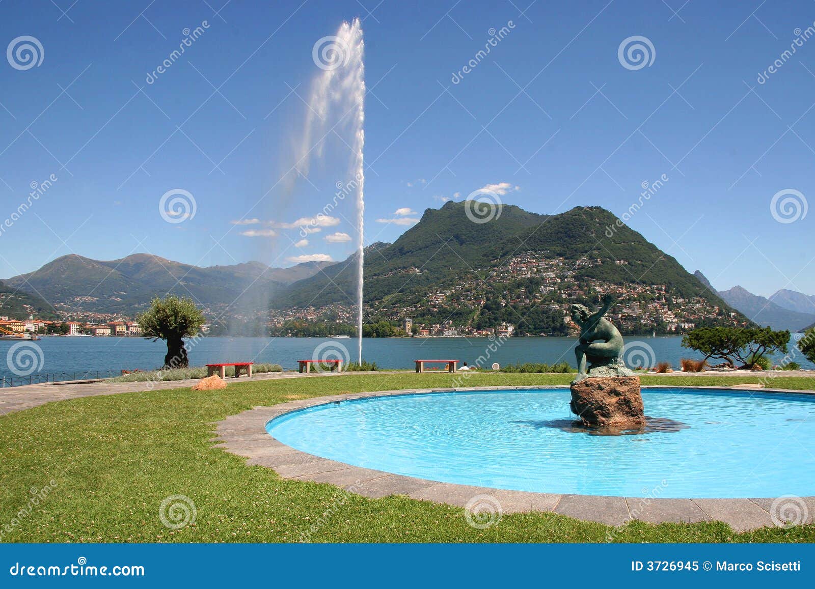 Città di Lugano, Svizzera immagine stock. Immagine di viaggio - 3726945