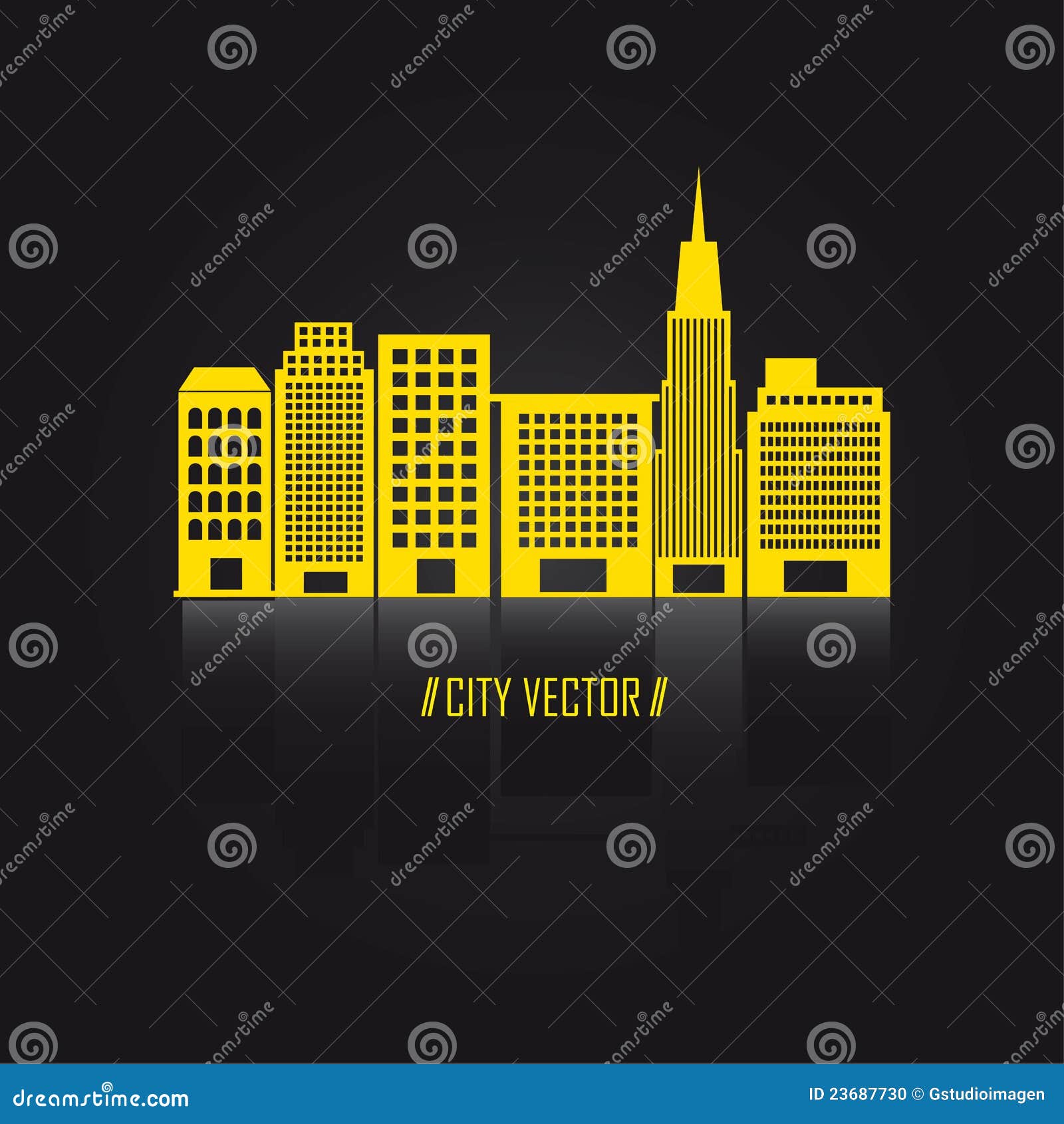City stock illustration. Illustration of yellow, urban - 23687730