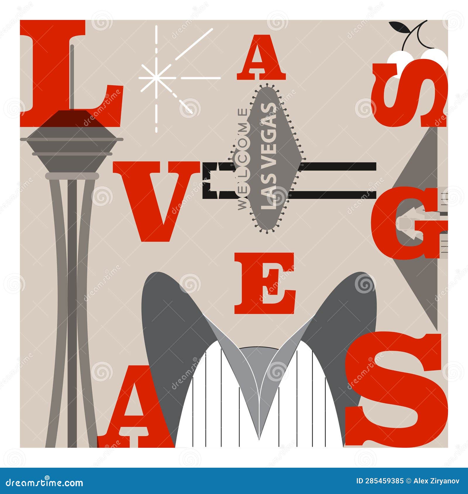 Typography Word "Las Vegas" Branding Technology Concept Vector Stock ...