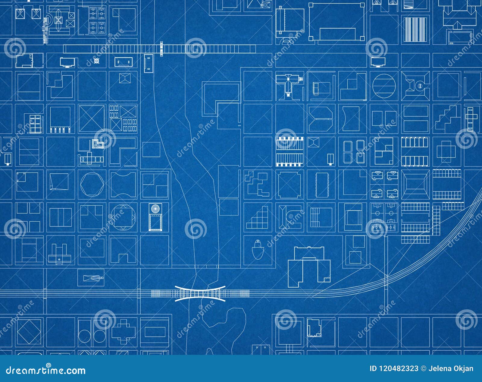 City from Above Architect Blueprint Stock Image - Image of financial ...