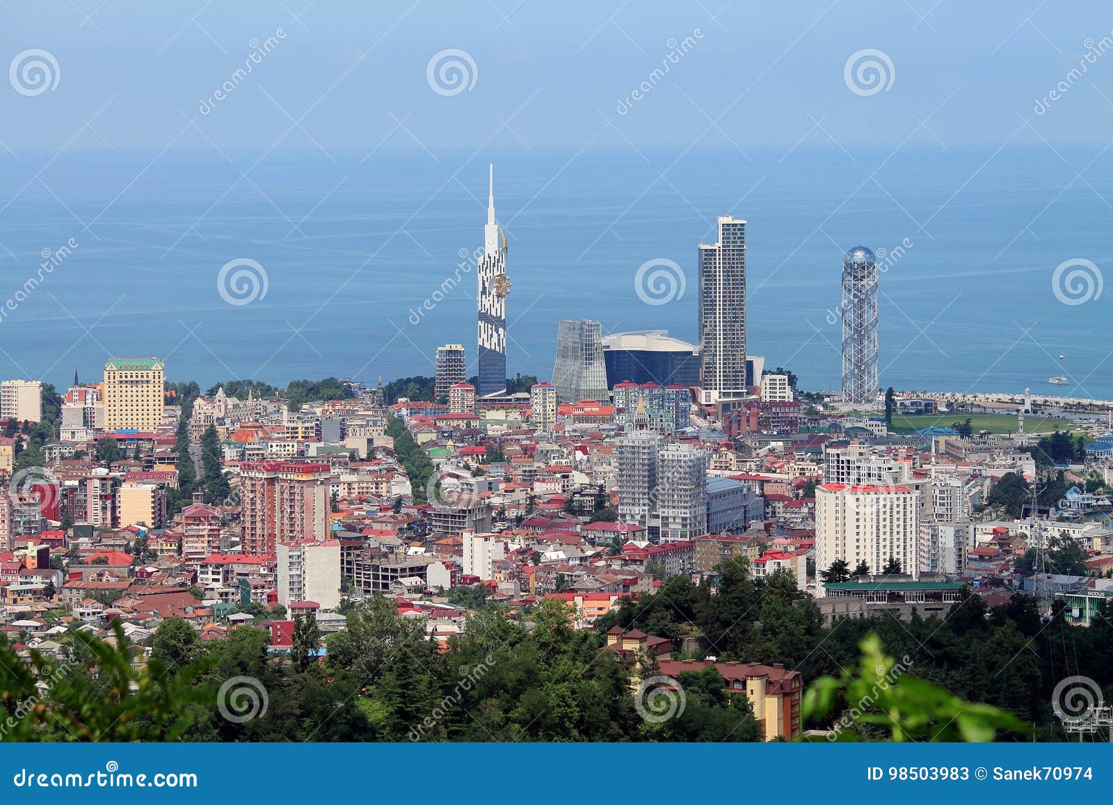 City from above stock image. Image of clock, coastal - 98503983