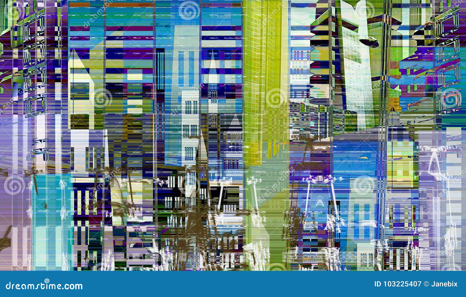 The city stock illustration. Illustration of color, sign - 103225407