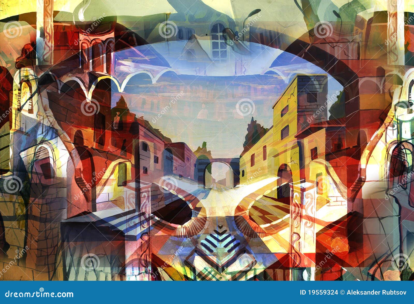 City and Abstract and Drawing and Architecture Stock Illustration ...