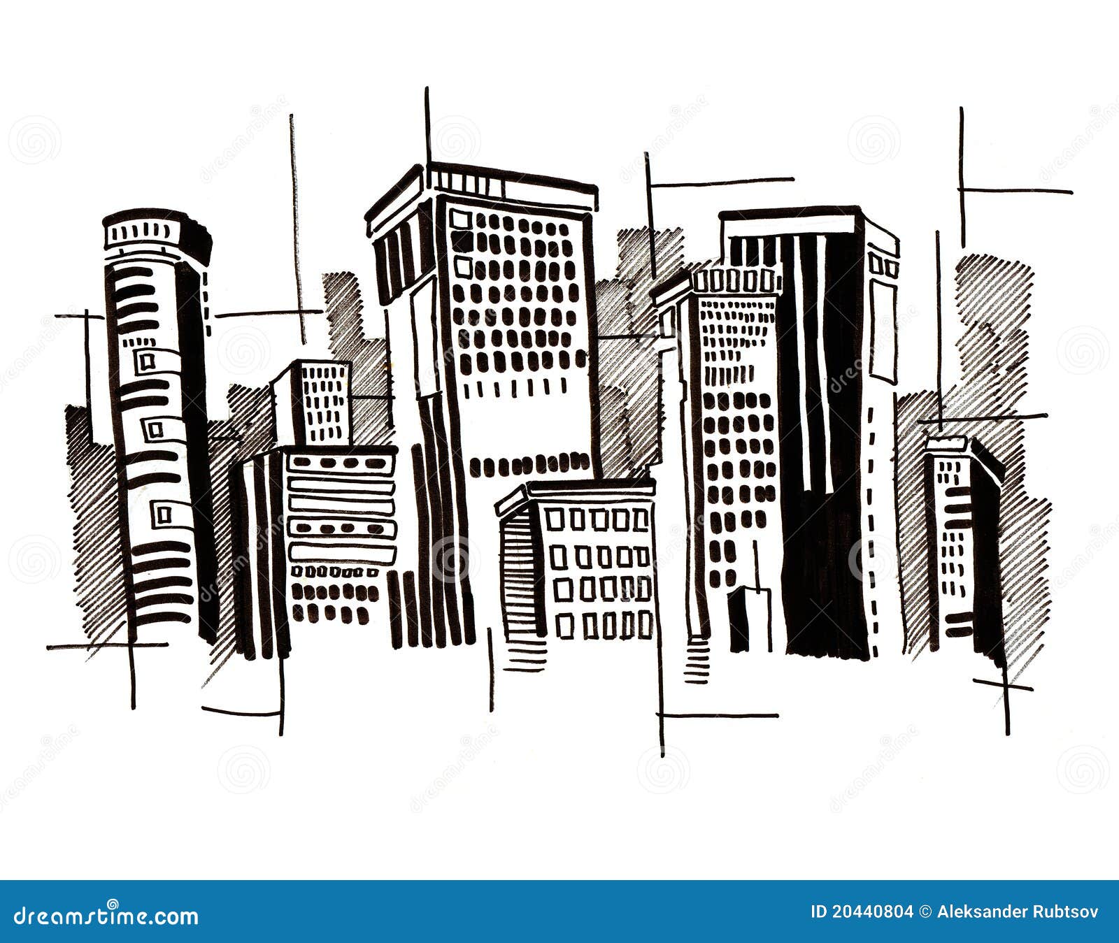 City and Abstract and Drawing and Architecture Stock Illustration ...