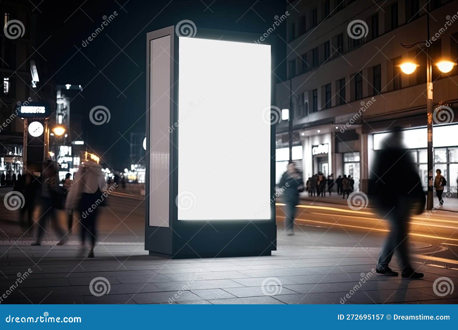 City Advertising Screen, Glowing Display Mockup. Generative Ai Stock ...