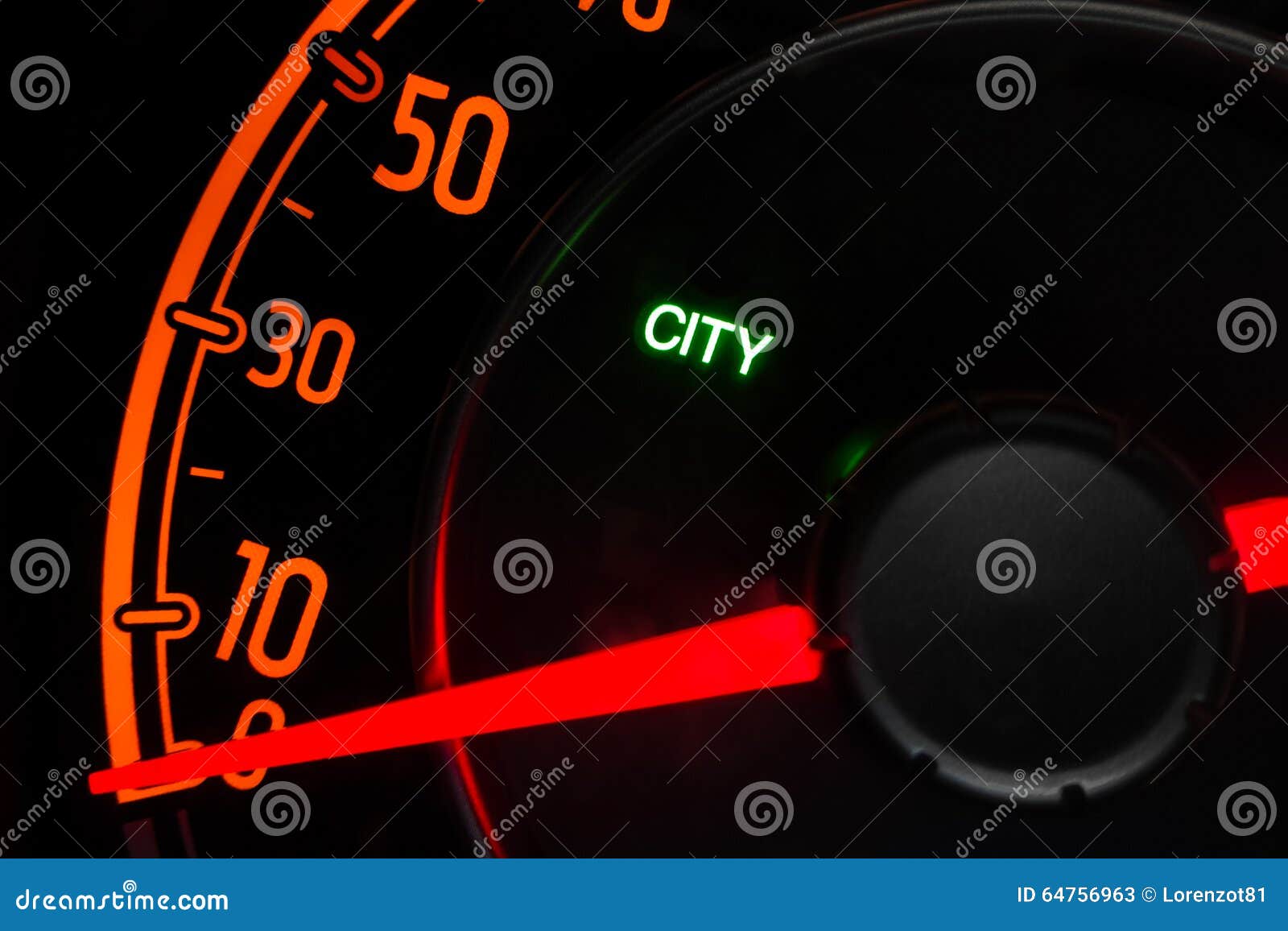 City Alert Light on Speedometer Stock Image - Image of help, transport ...