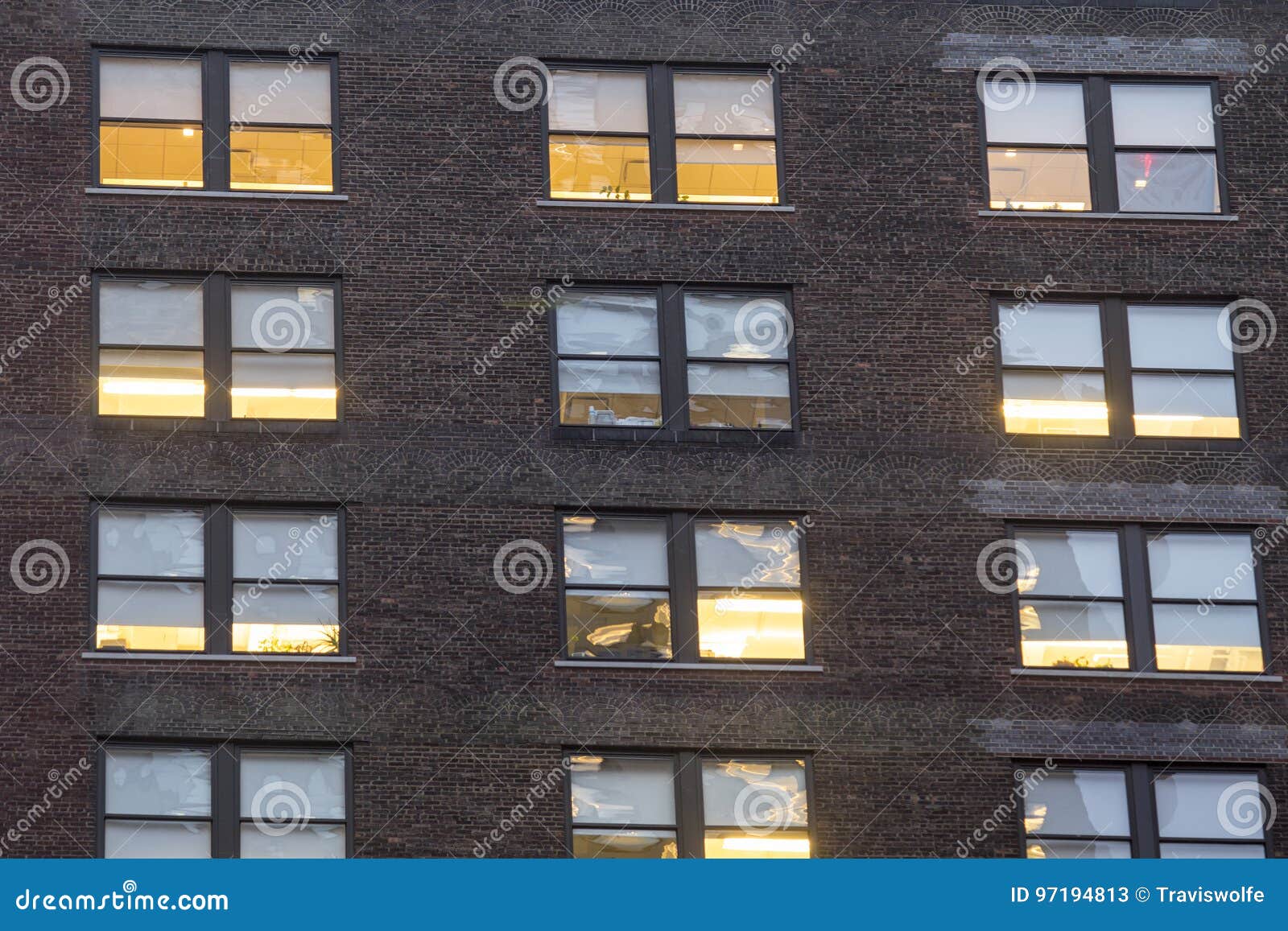 City Apartment Windows at Night Stock Image - Image of electricity ...