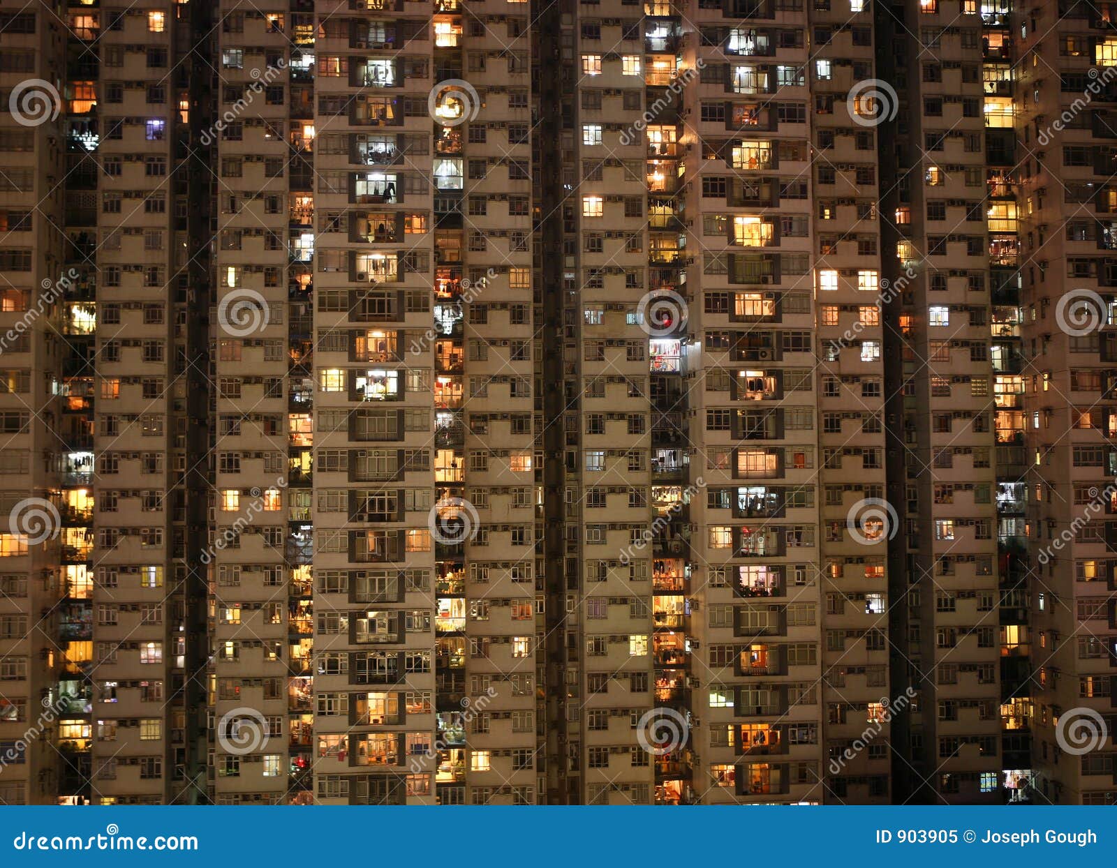 City Apartments Flats Block Night Stock Image - Image of modern ...