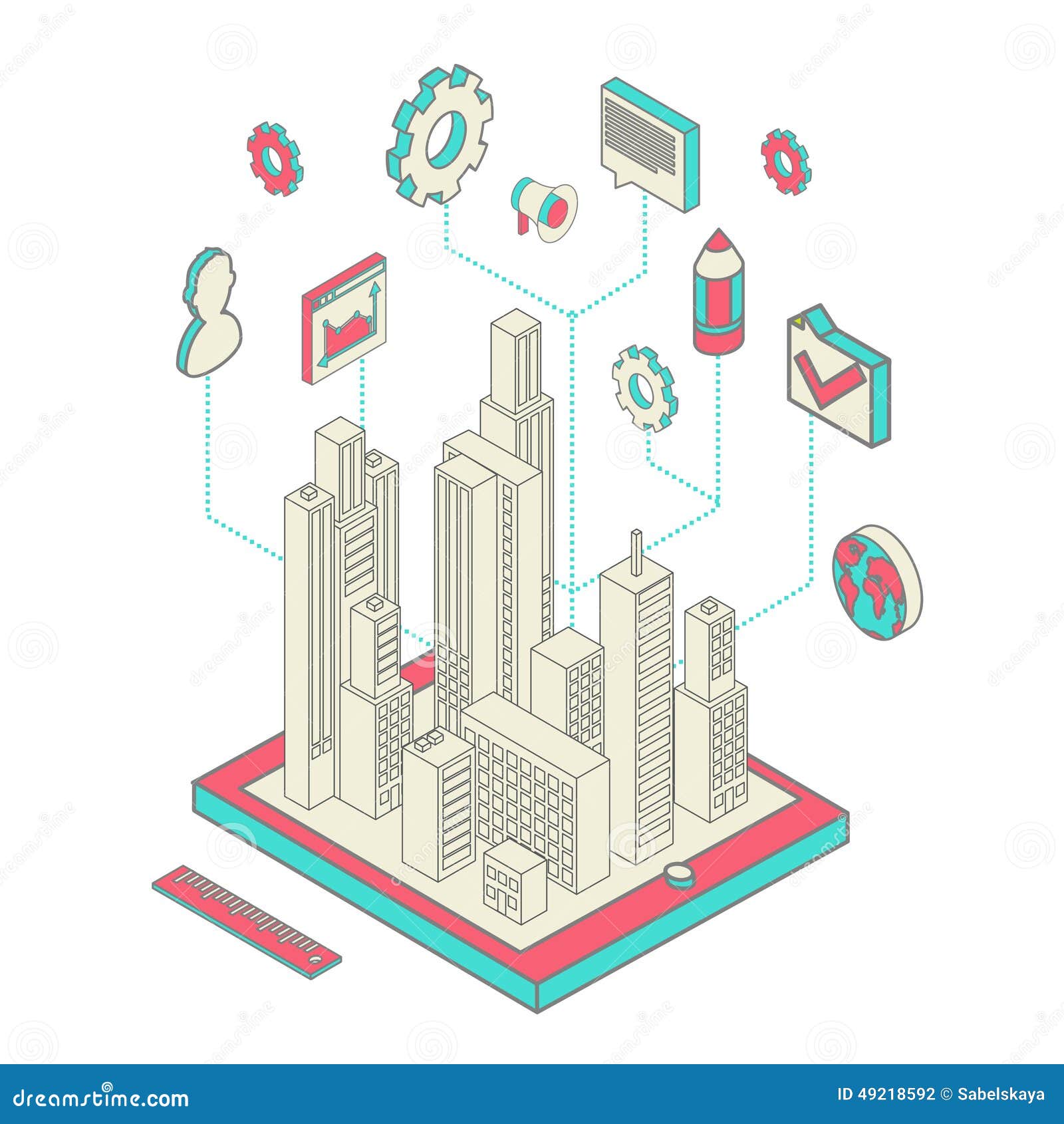 City app stock vector. Illustration of buildings, global - 49218592