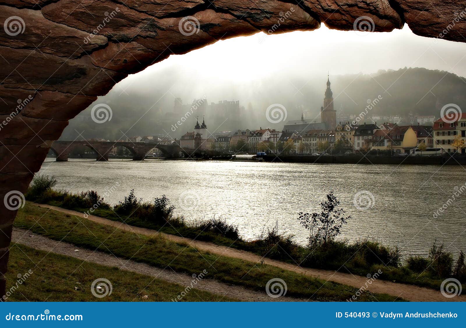 City in arch stock image. Image of hills, houses, europe - 540493