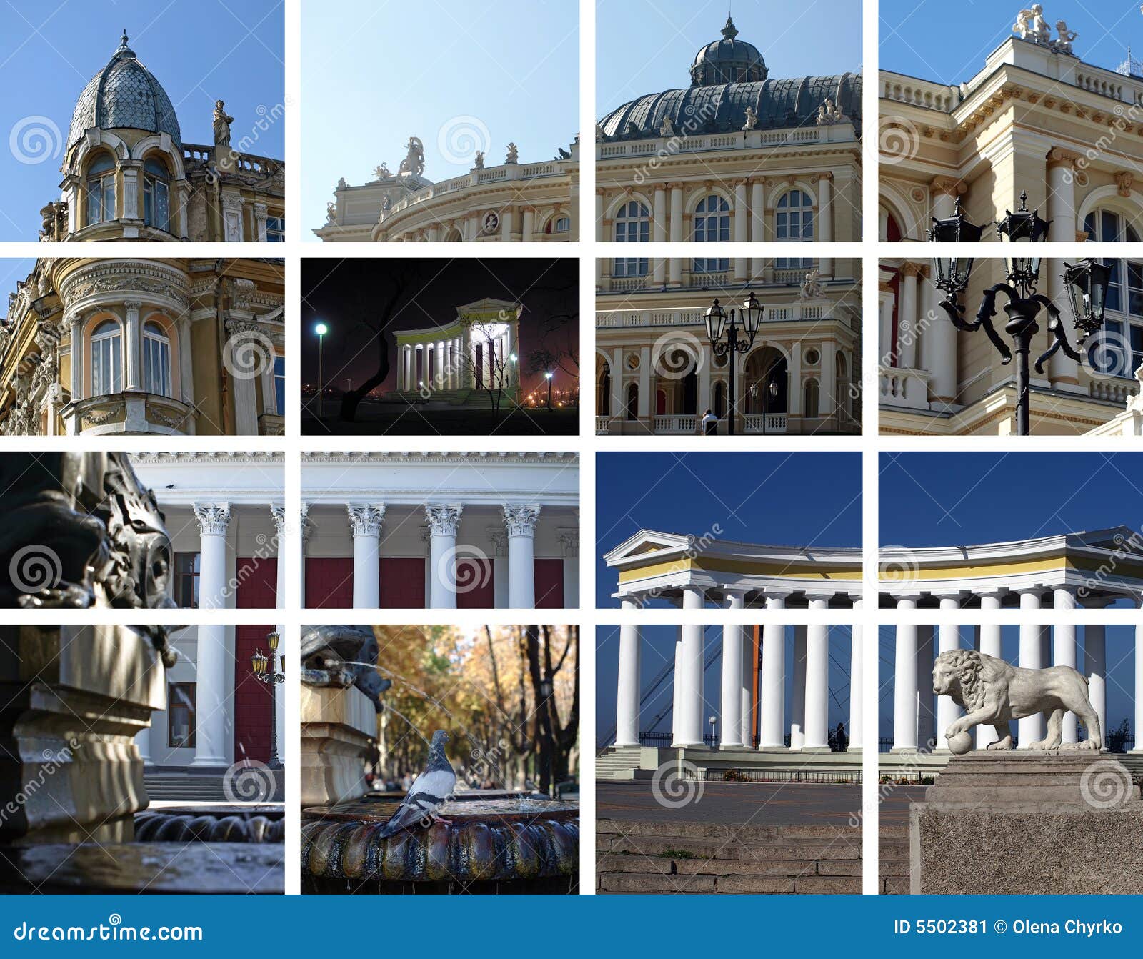City Architecture - a Collage. Odessa, Ukraine Stock Image - Image of ...