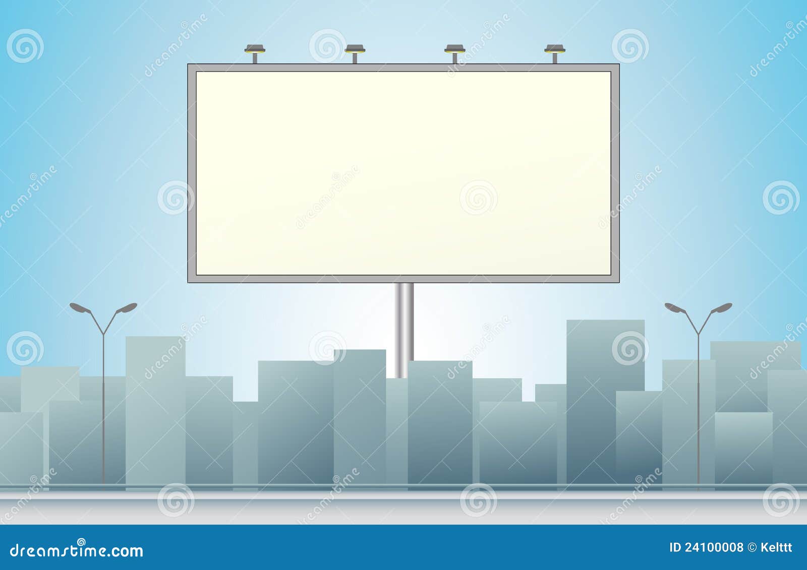 City Background with Billboard Stock Vector - Illustration of promotion ...