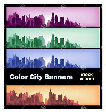 City banners stock vector. Illustration of night, architecture - 22184325