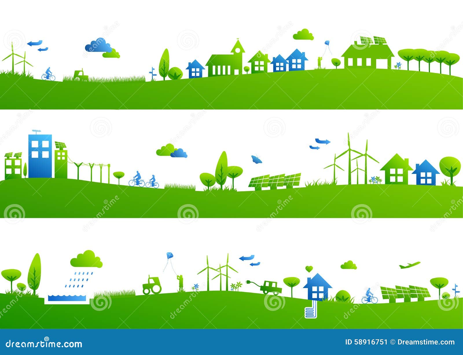 City banners stock illustration. Illustration of sustainable - 58916751