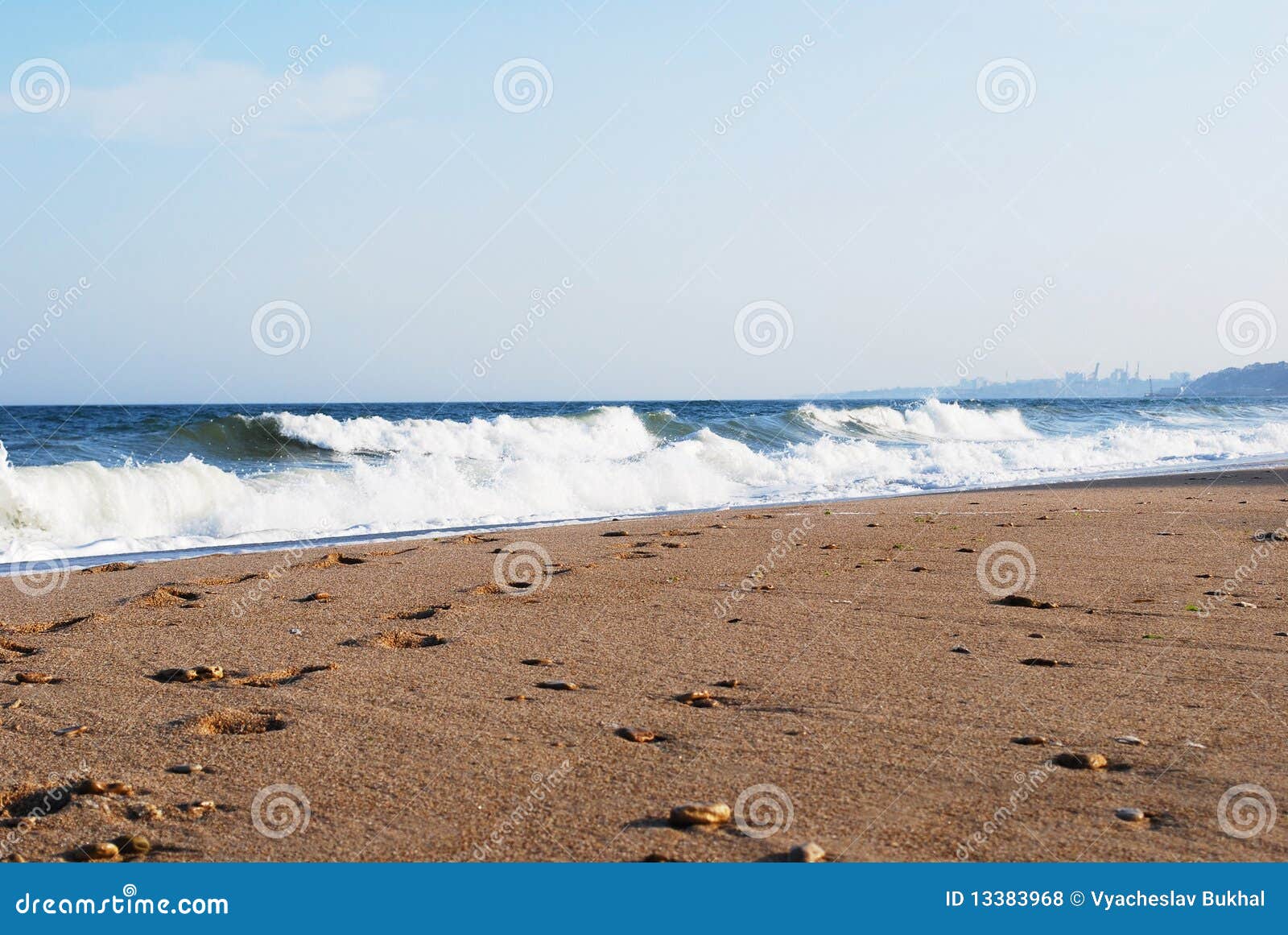 City Beach on the Black Sea in the Storm Stock Photo - Image of water ...