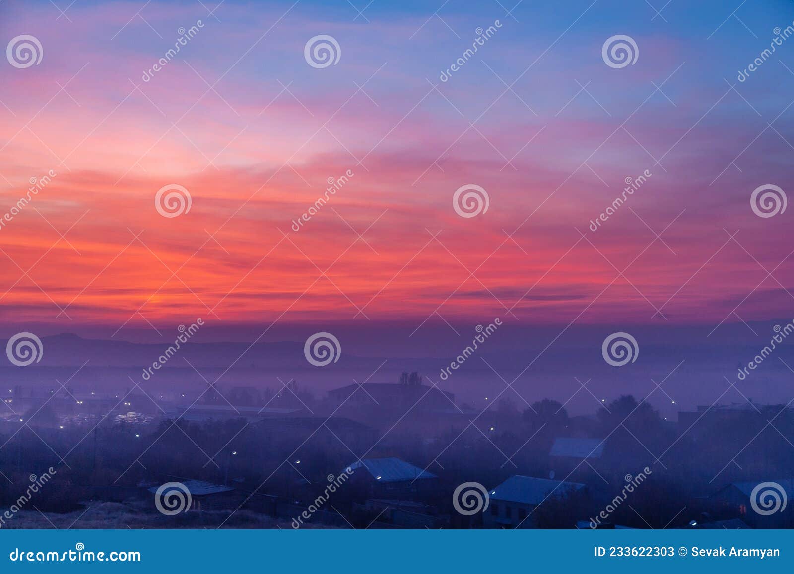 City with Beautiful Color Sunset Background. Stock Image - Image of ...