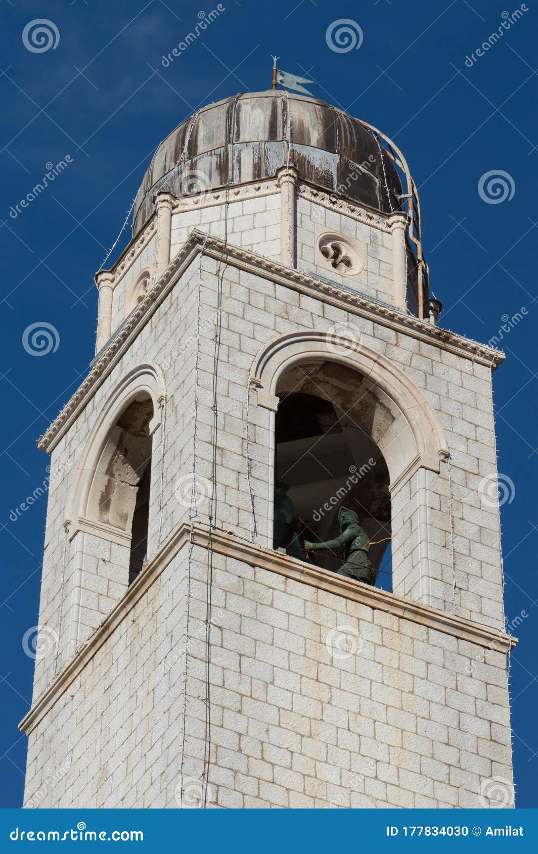 City Bell Tower in Dubrovnik Stock Photo - Image of place, travel ...