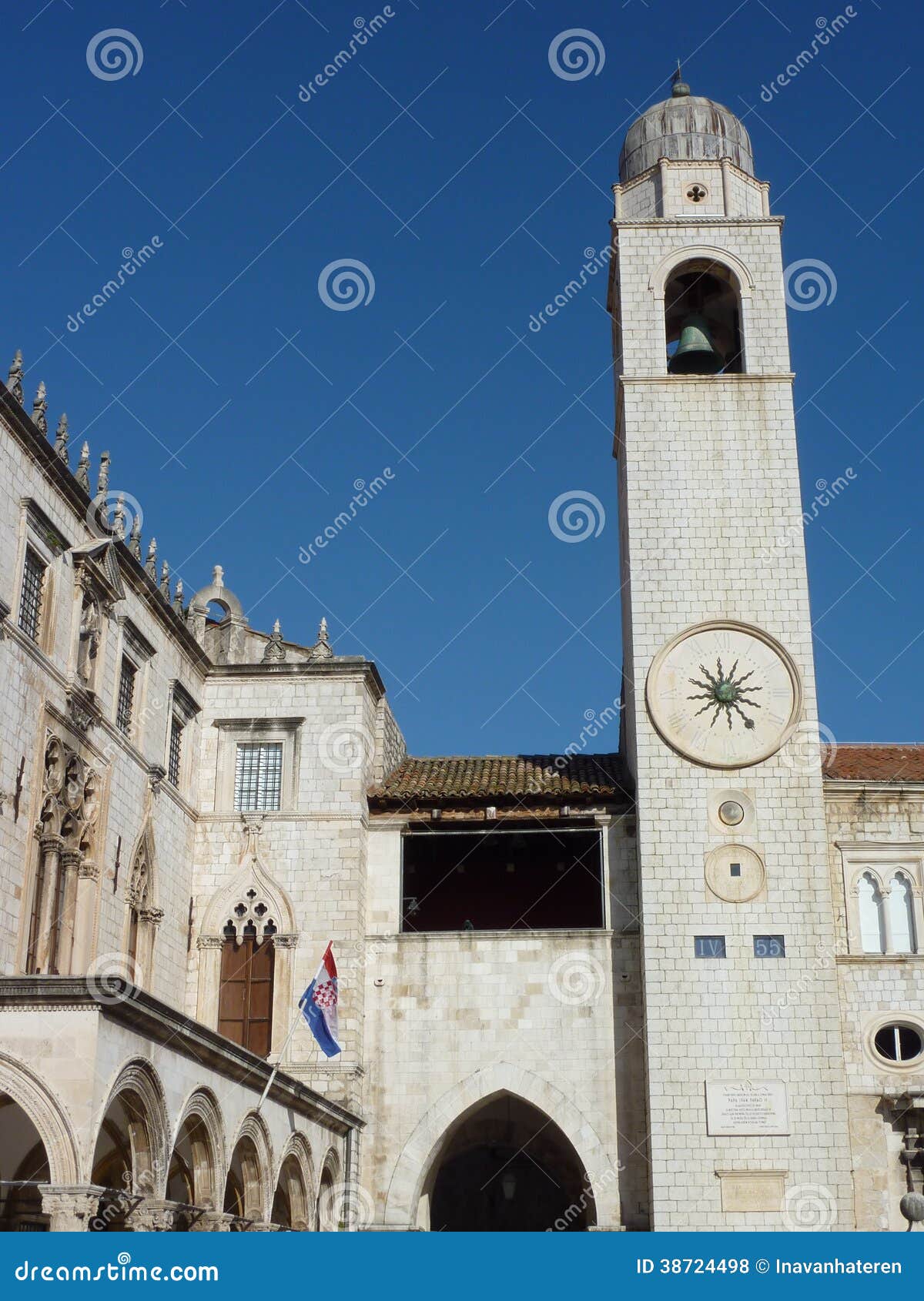 The City Bell Tower in Dubrovnik Stock Photo - Image of enormous, bell ...