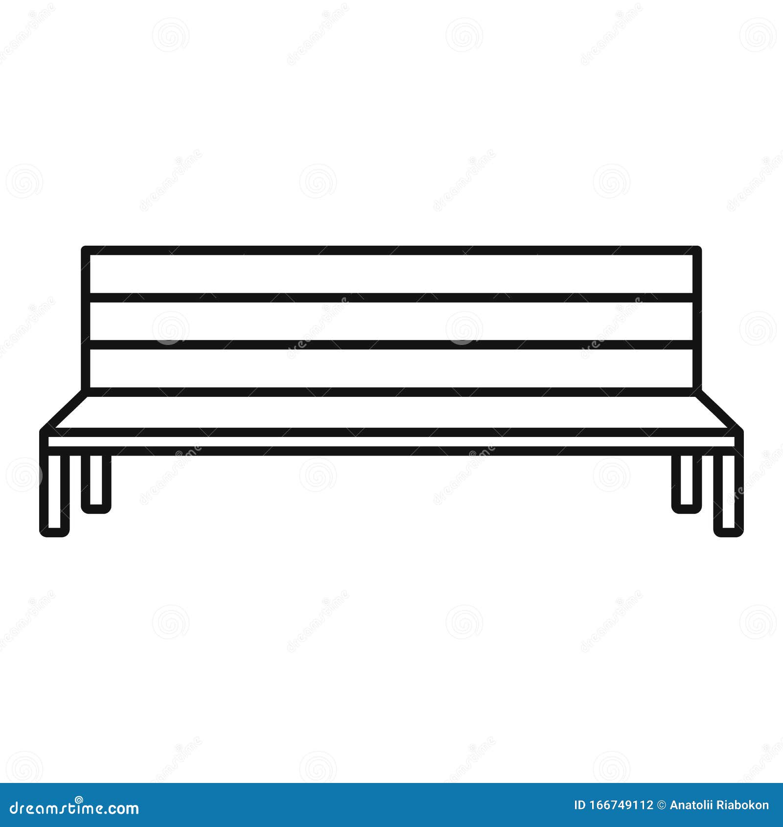 City Bench Icon, Outline Style Stock Vector - Illustration of isolated ...
