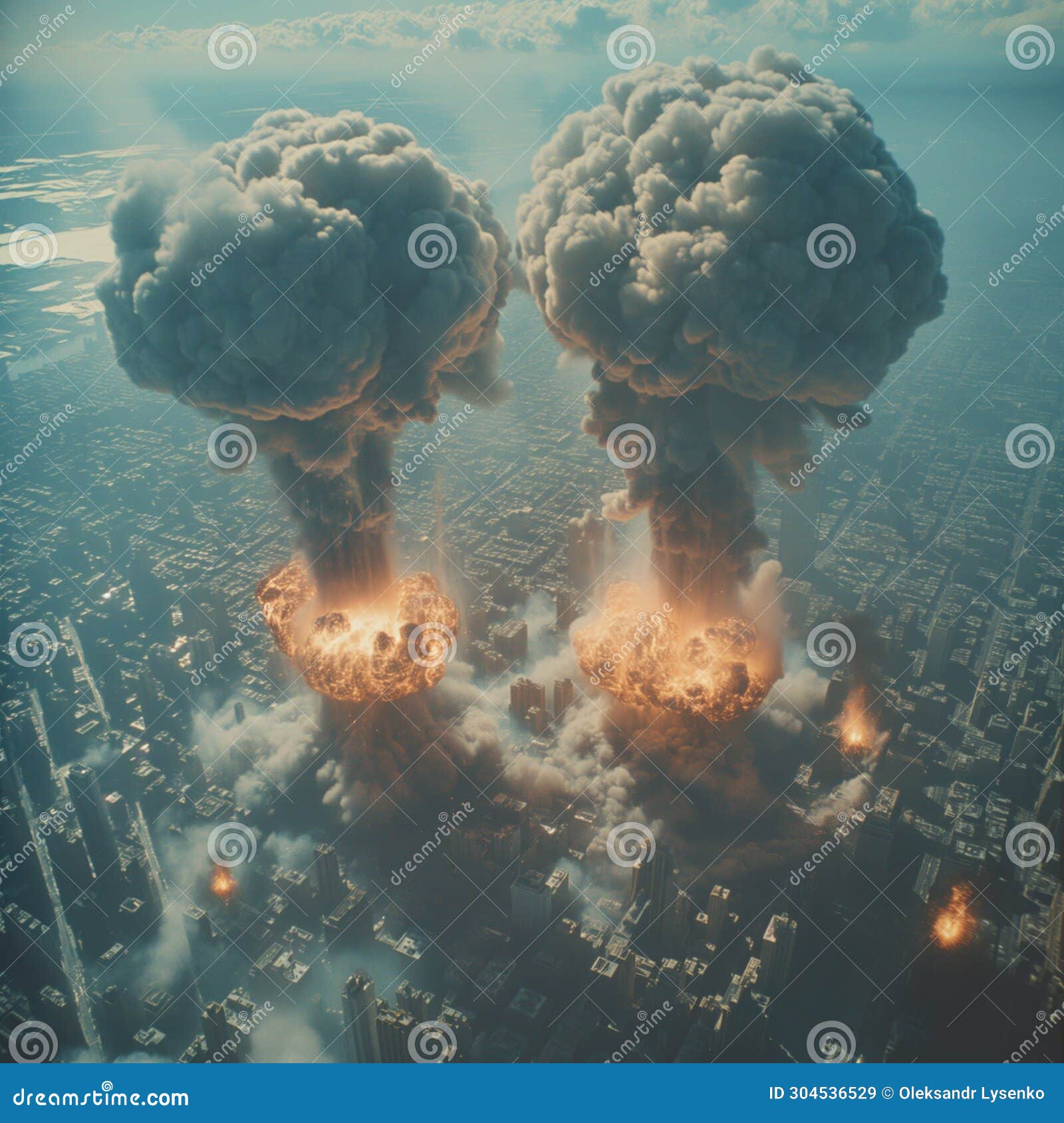 City Bombing Explosions, Illustration Stock Illustration - Illustration ...