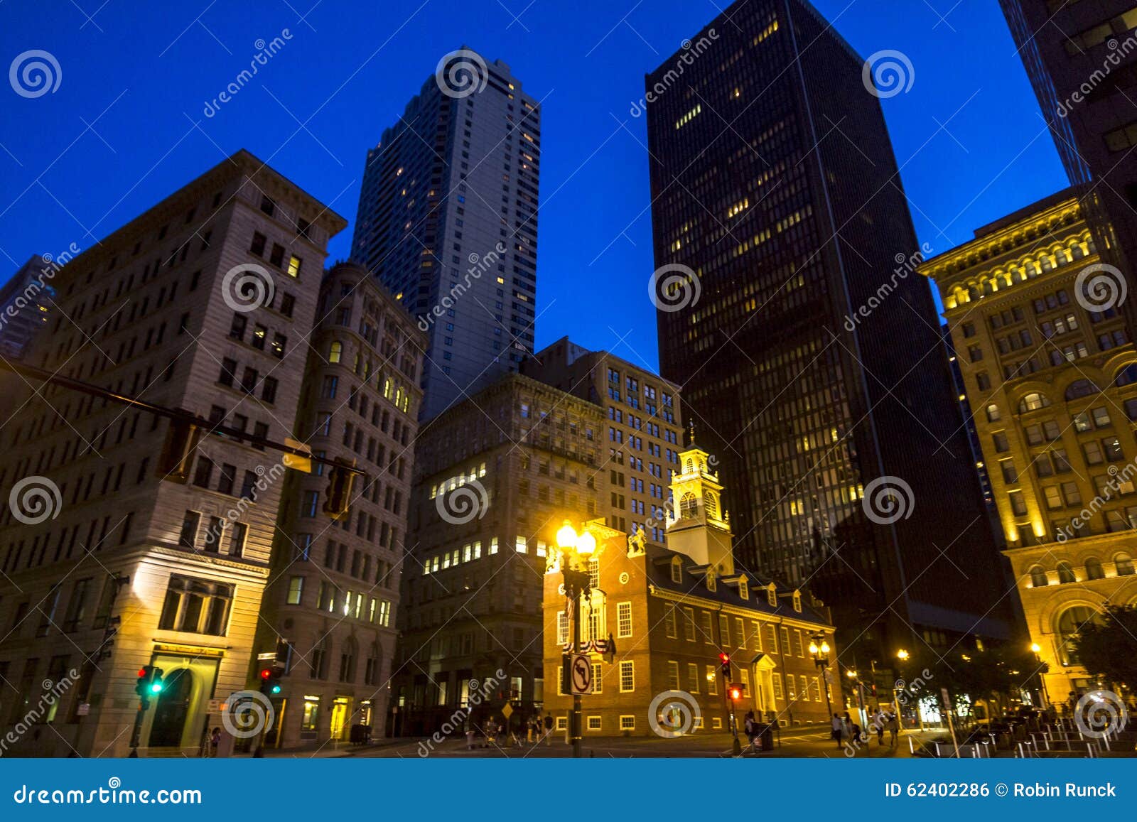 City of Boston at night editorial photo. Image of building - 62402286