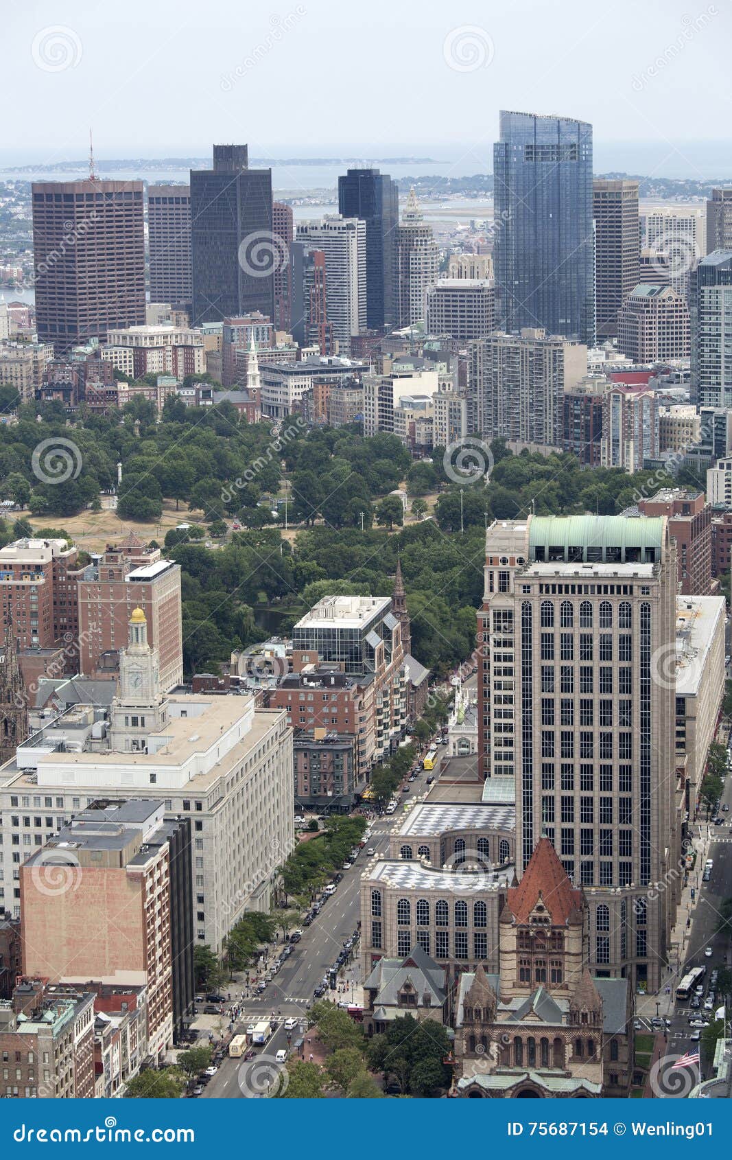 City Boston view editorial stock image. Image of state - 75687154