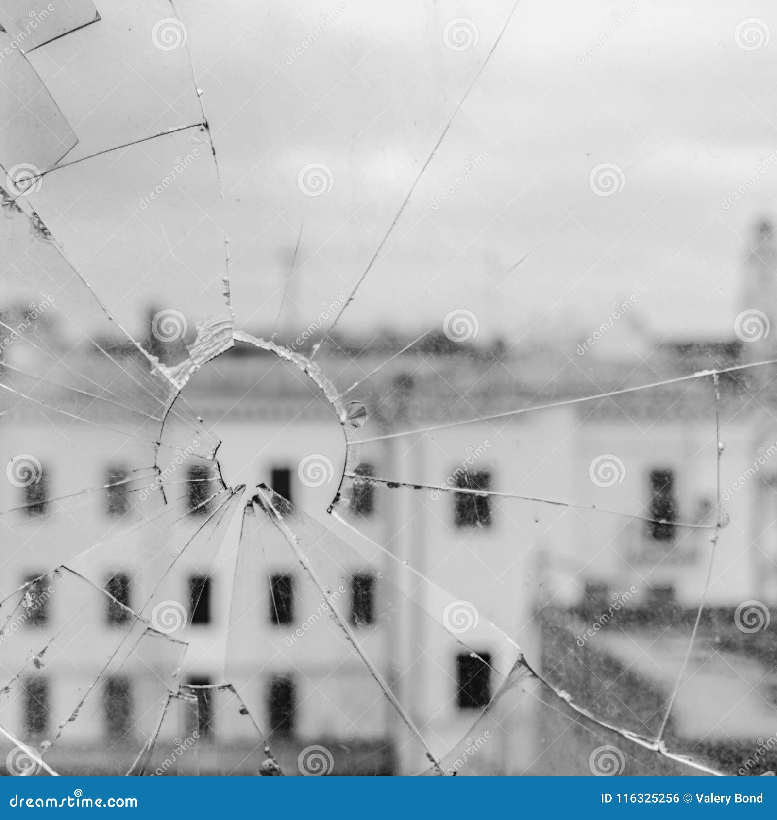 City from Broken Window stock photo. Image of crime - 116325256