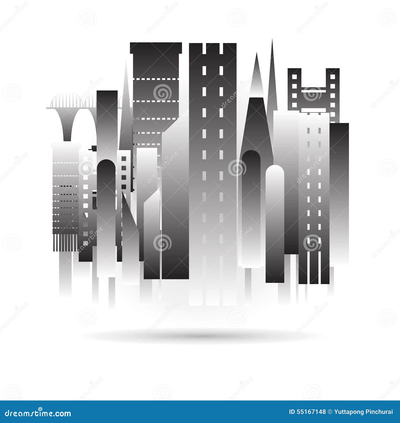 City Building Black Icon Design in Vector Format on White Background ...