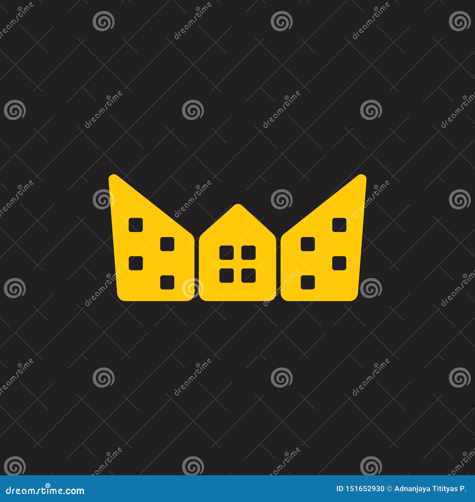 City Building Crown Design Logo Vector Stock Vector - Illustration of ...