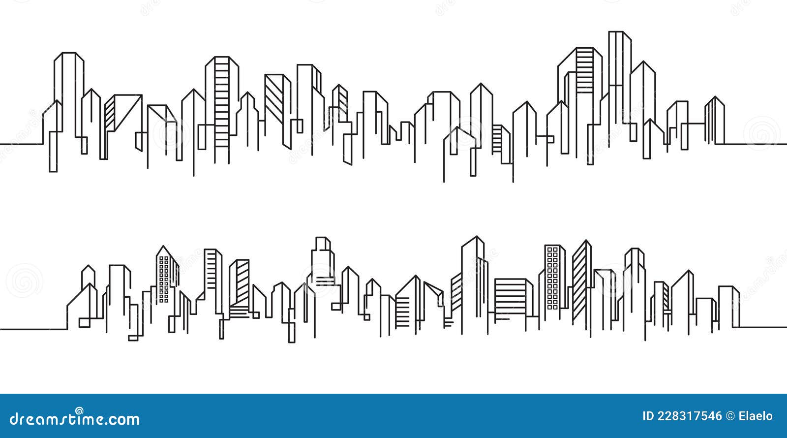 City Building Line Art Vector Illustration Template Stock Vector ...