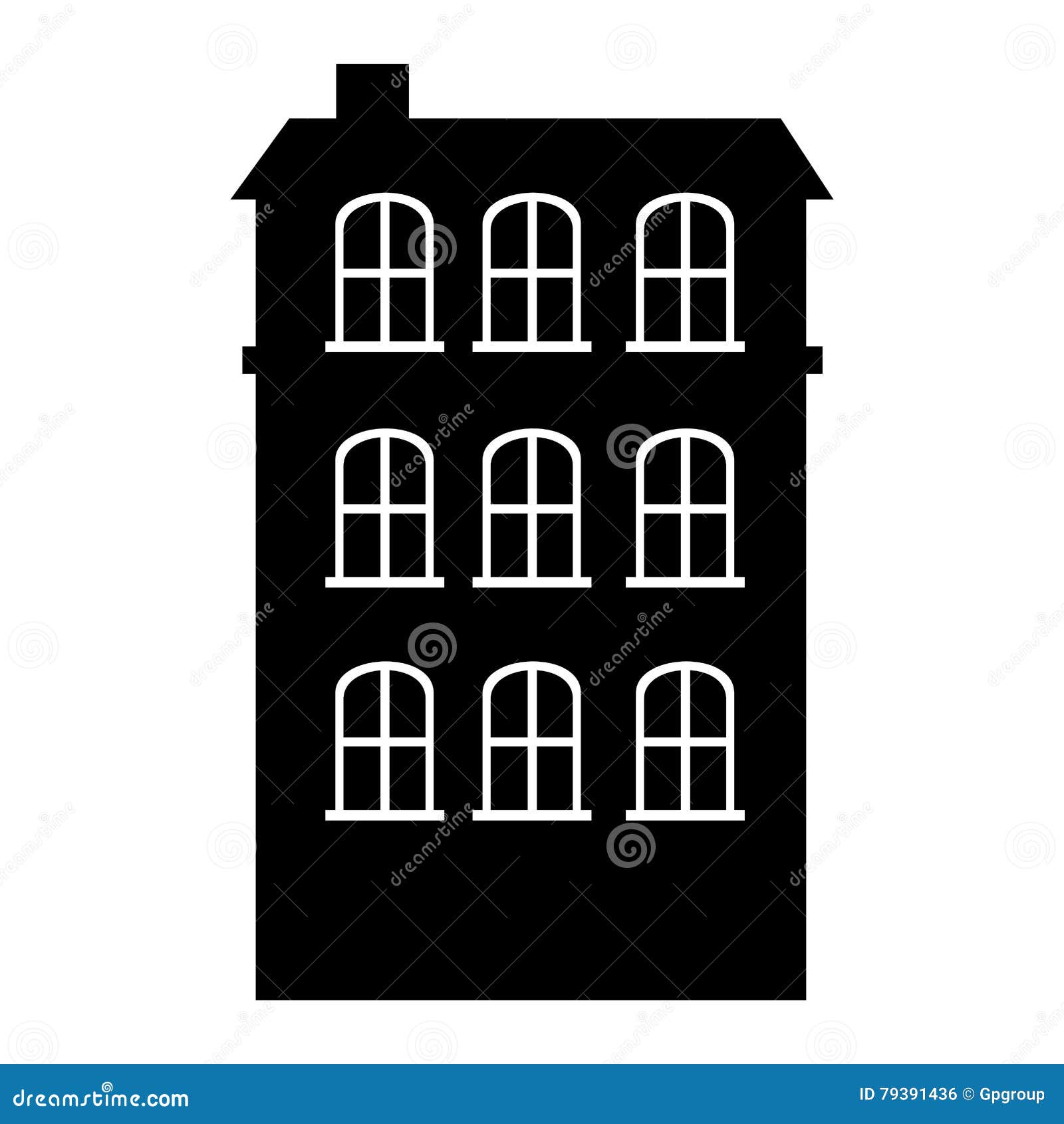 City Building Pictogram Icon Image Stock Vector - Illustration of ...