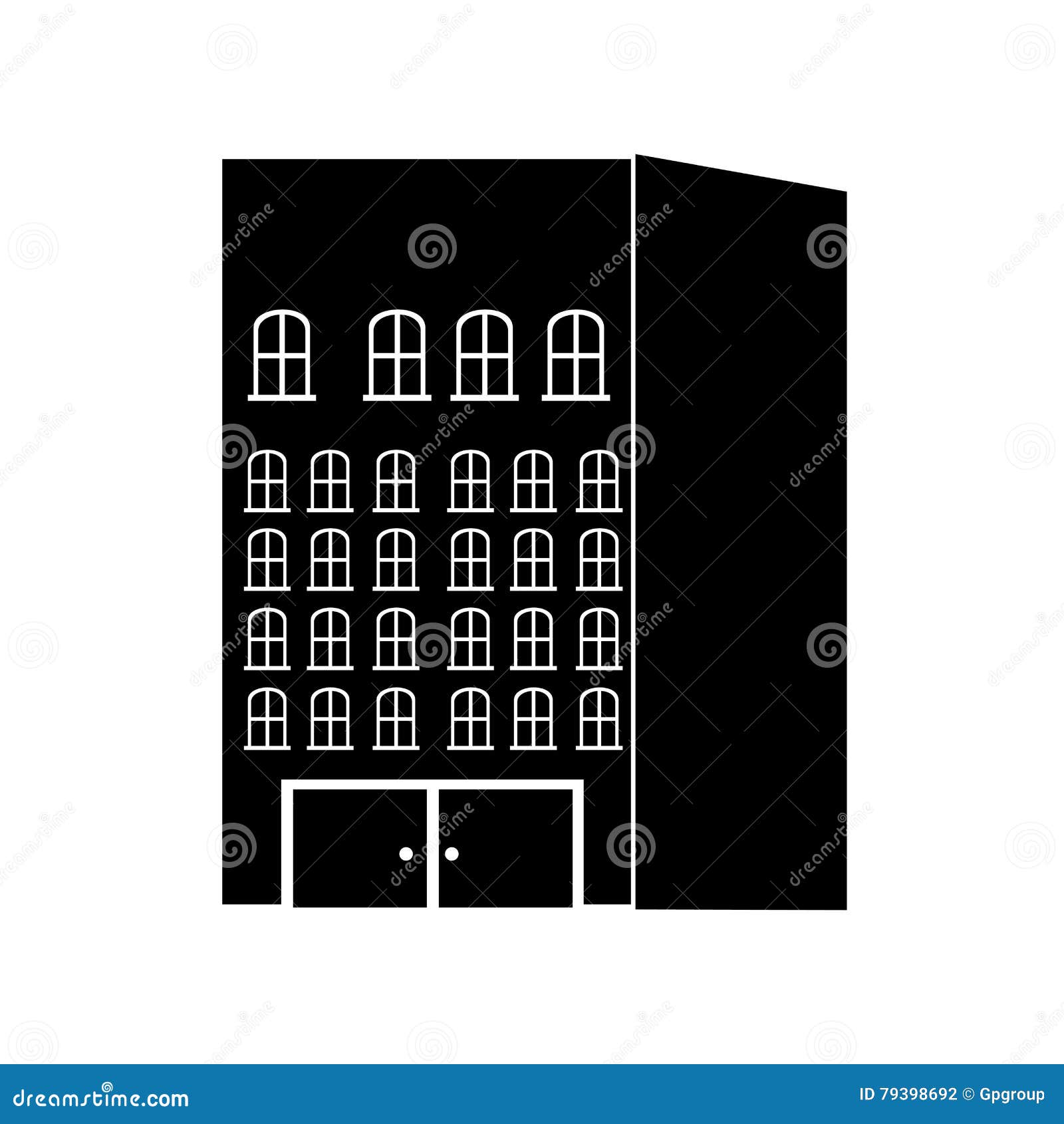 City Building Pictogram Icon Image Stock Vector - Illustration of ...