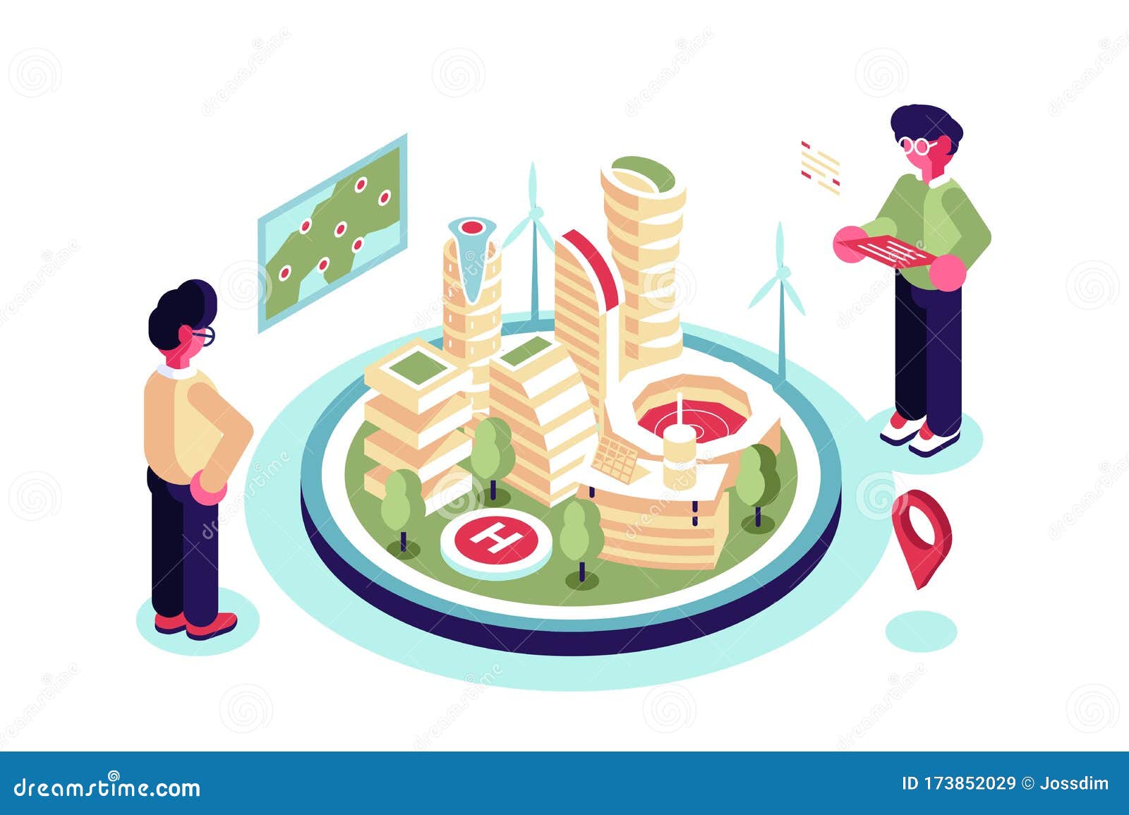 City Building Project Development Process Stock Vector - Illustration ...