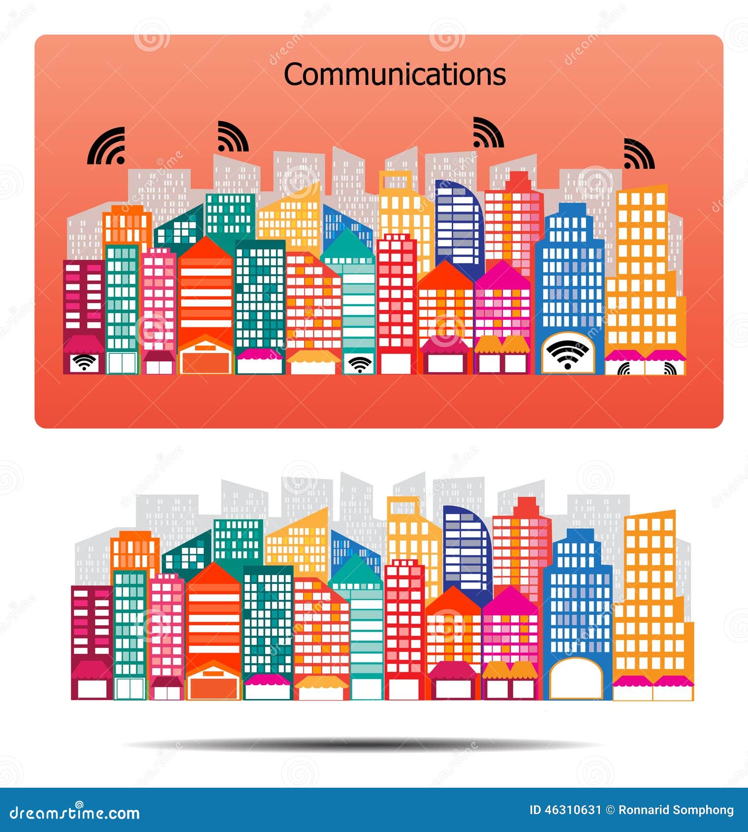 City Buildings Communications Design - Vector Stock Vector ...