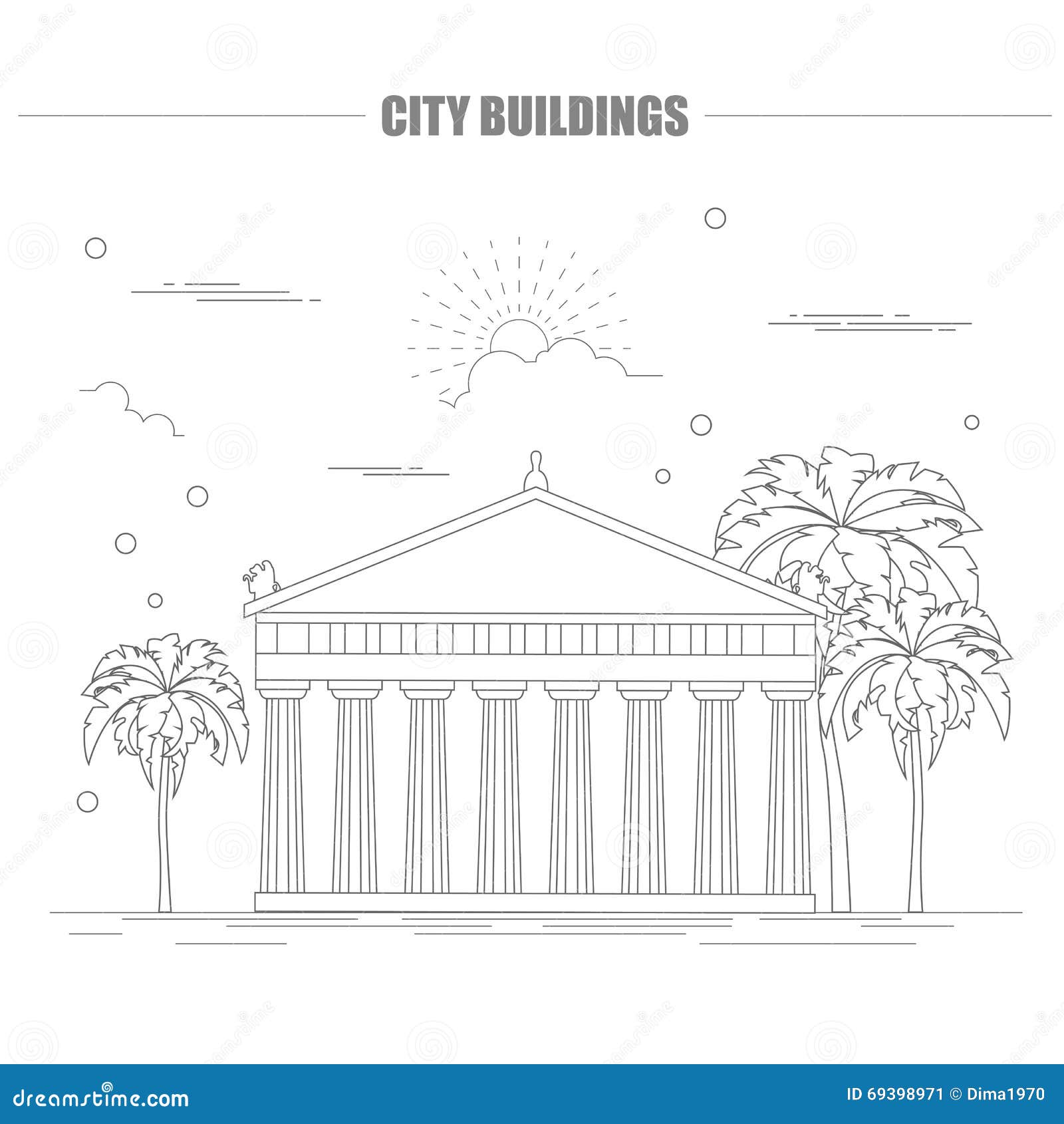 City Buildings Graphic Template.Acropolis Stock Vector - Illustration ...
