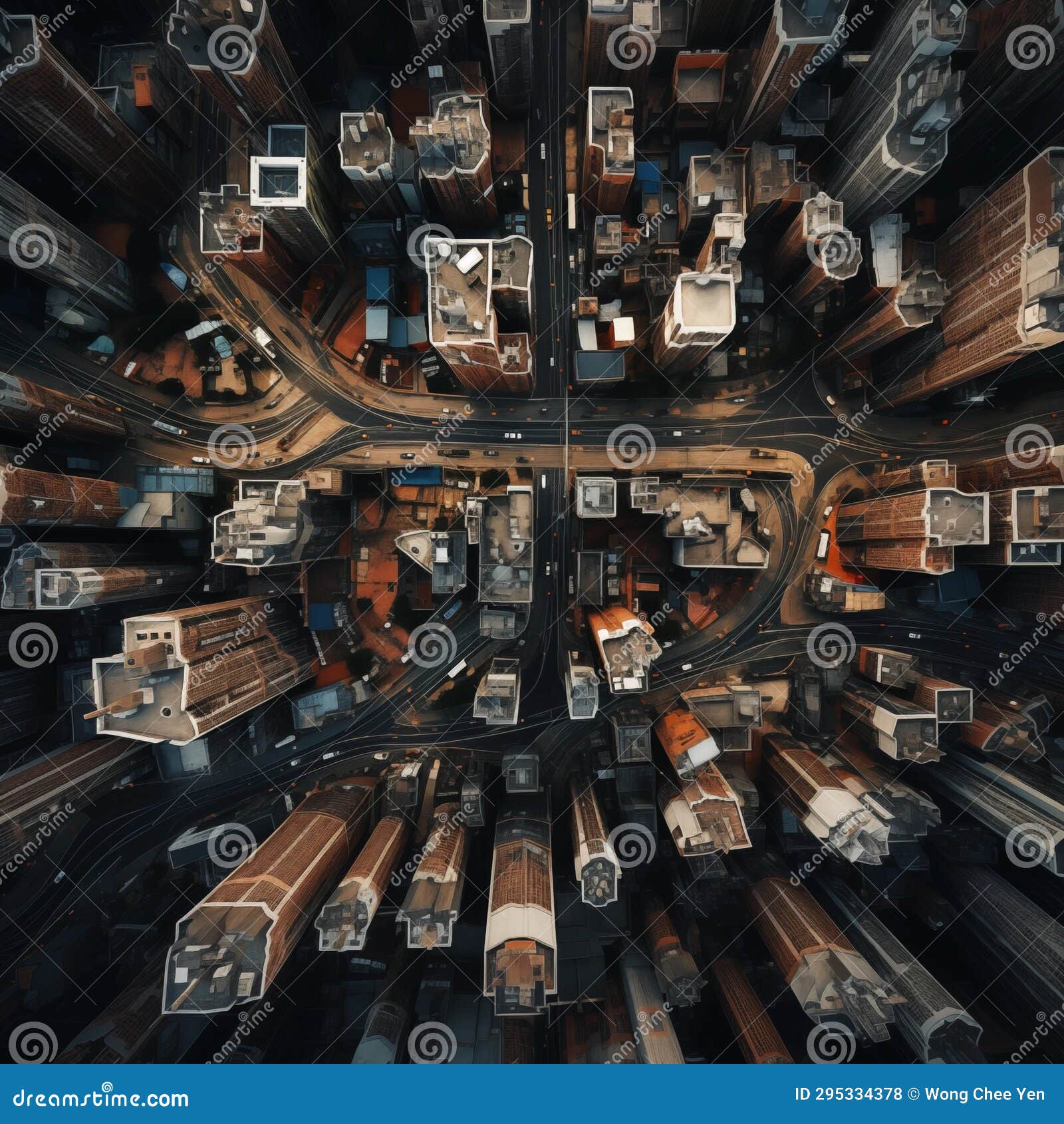 City Buildings and Streets from Top View Stock Illustration ...