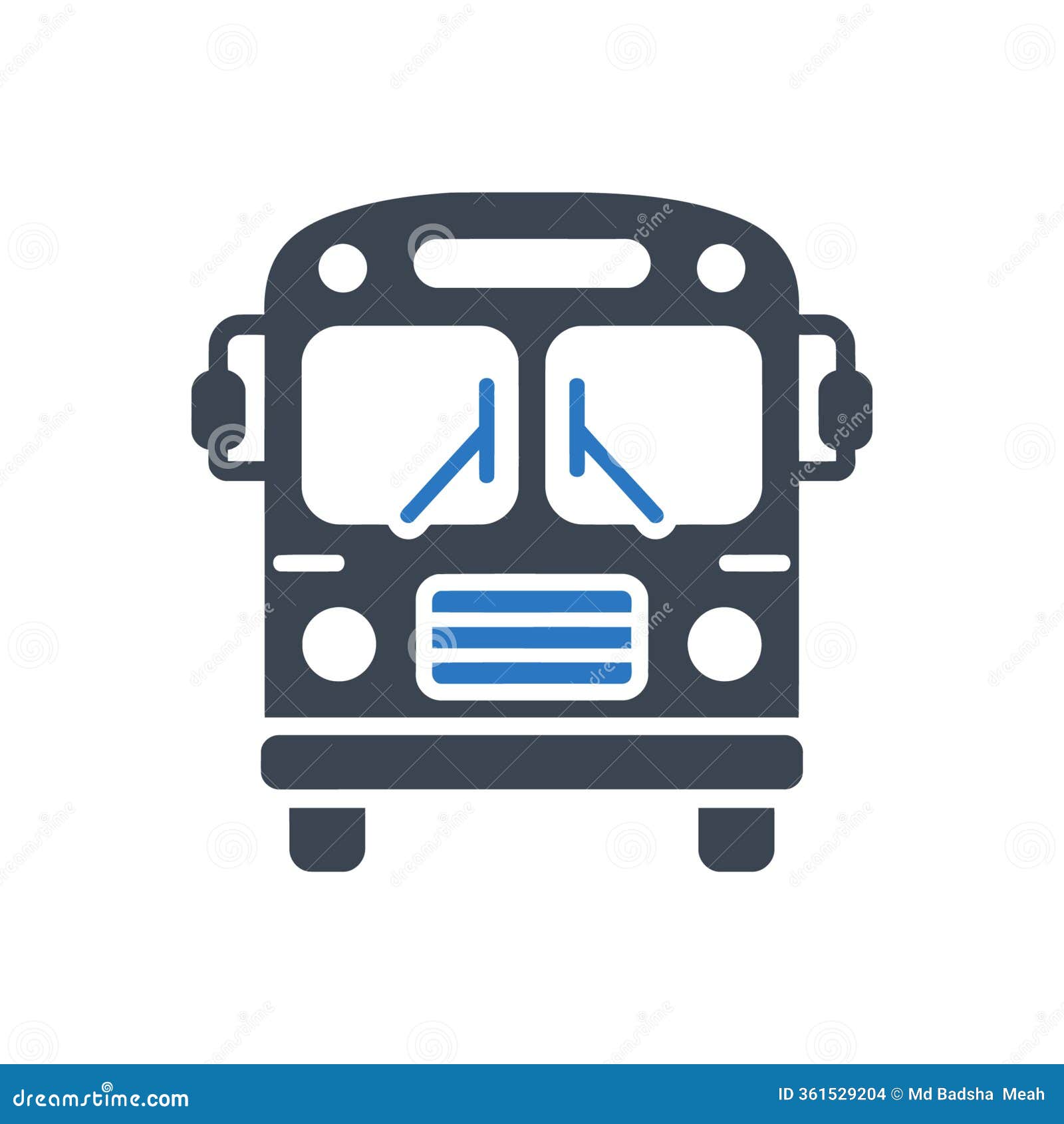 City bus front icon stock vector. Illustration of commuting - 361529204