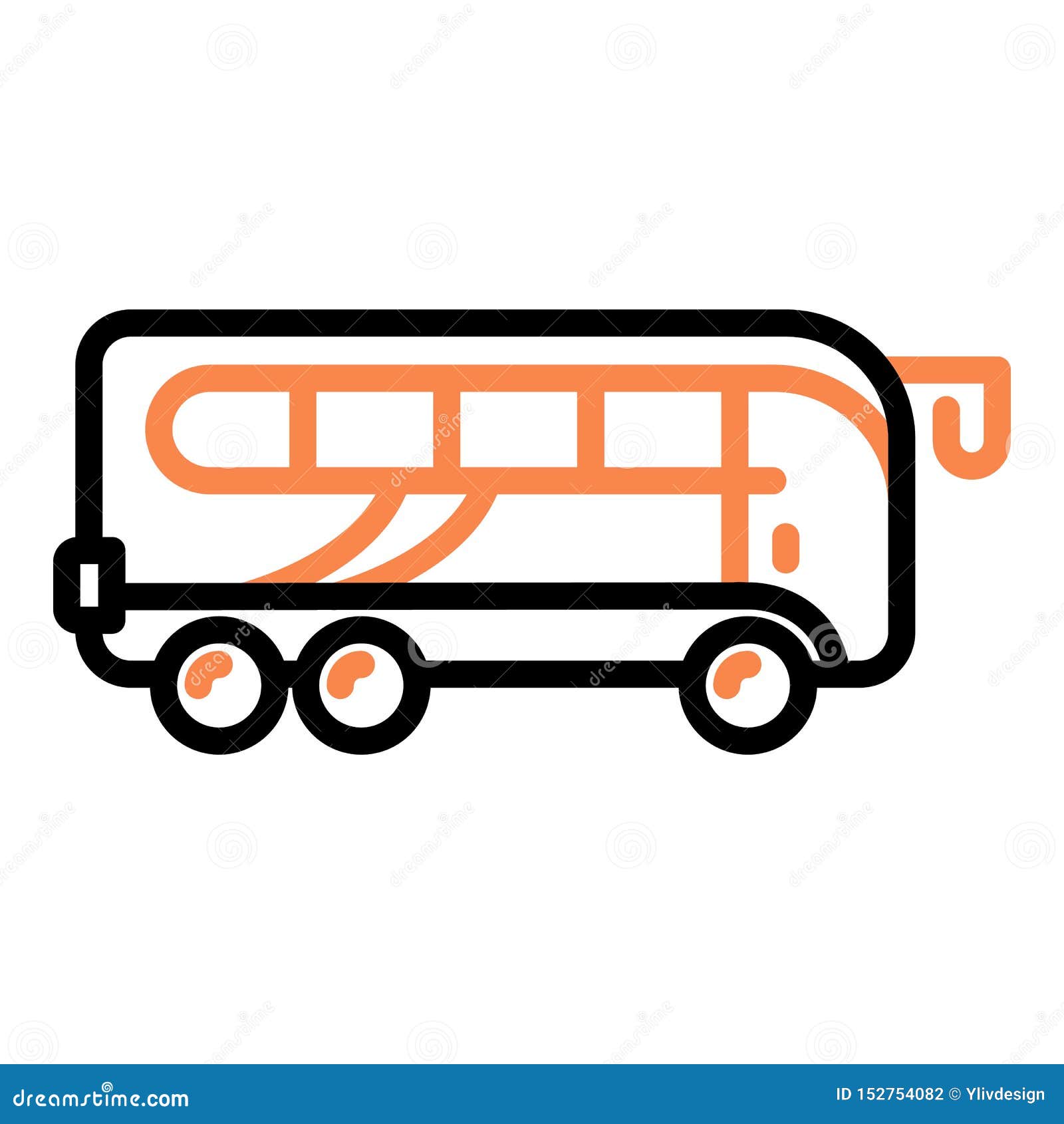 City Bus Icon, Outline Style Stock Vector - Illustration of commercial ...